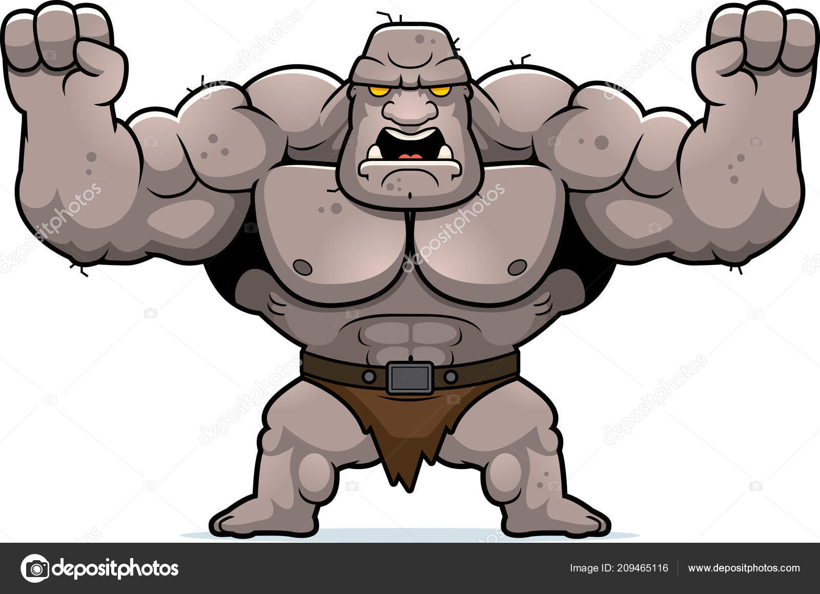 Una Ilustración Dibujos Animados Ogro Que Parece Enojado Vector de ...