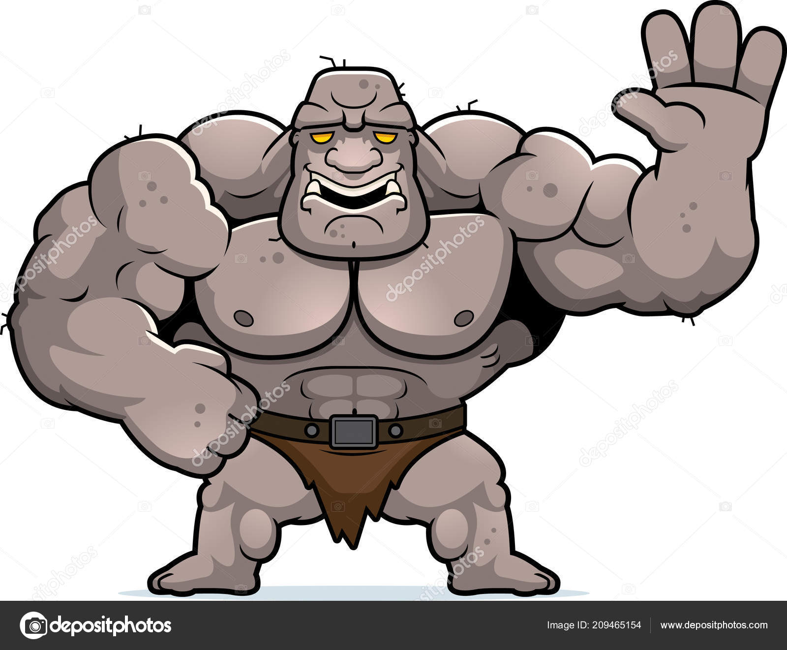 Una Ilustración Dibujos Animados Ogro Ondeando vector, gráfico ...