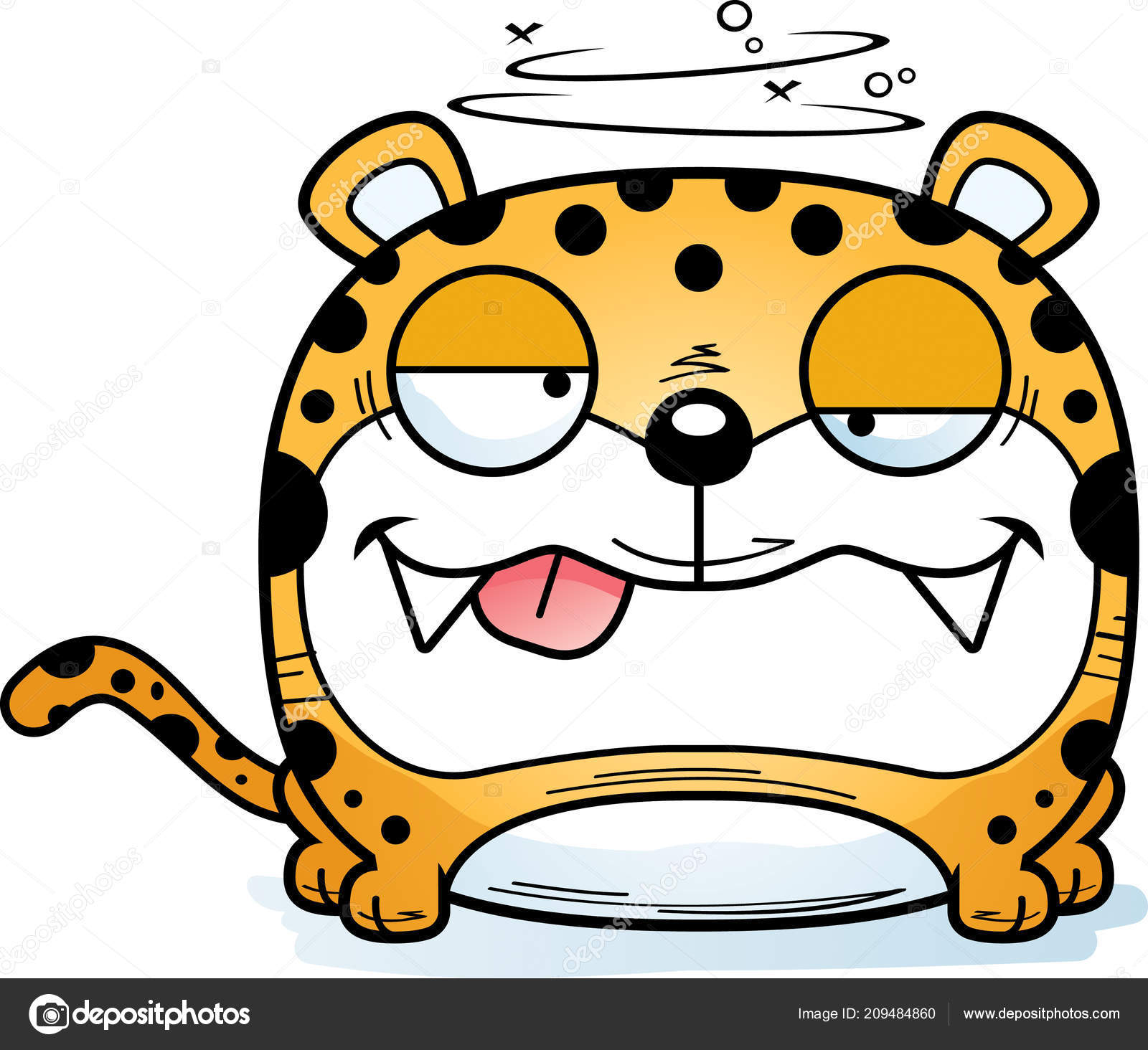 Cartoon Illustration Leopard Cub Goofy Expression Stock Vector Image by ...