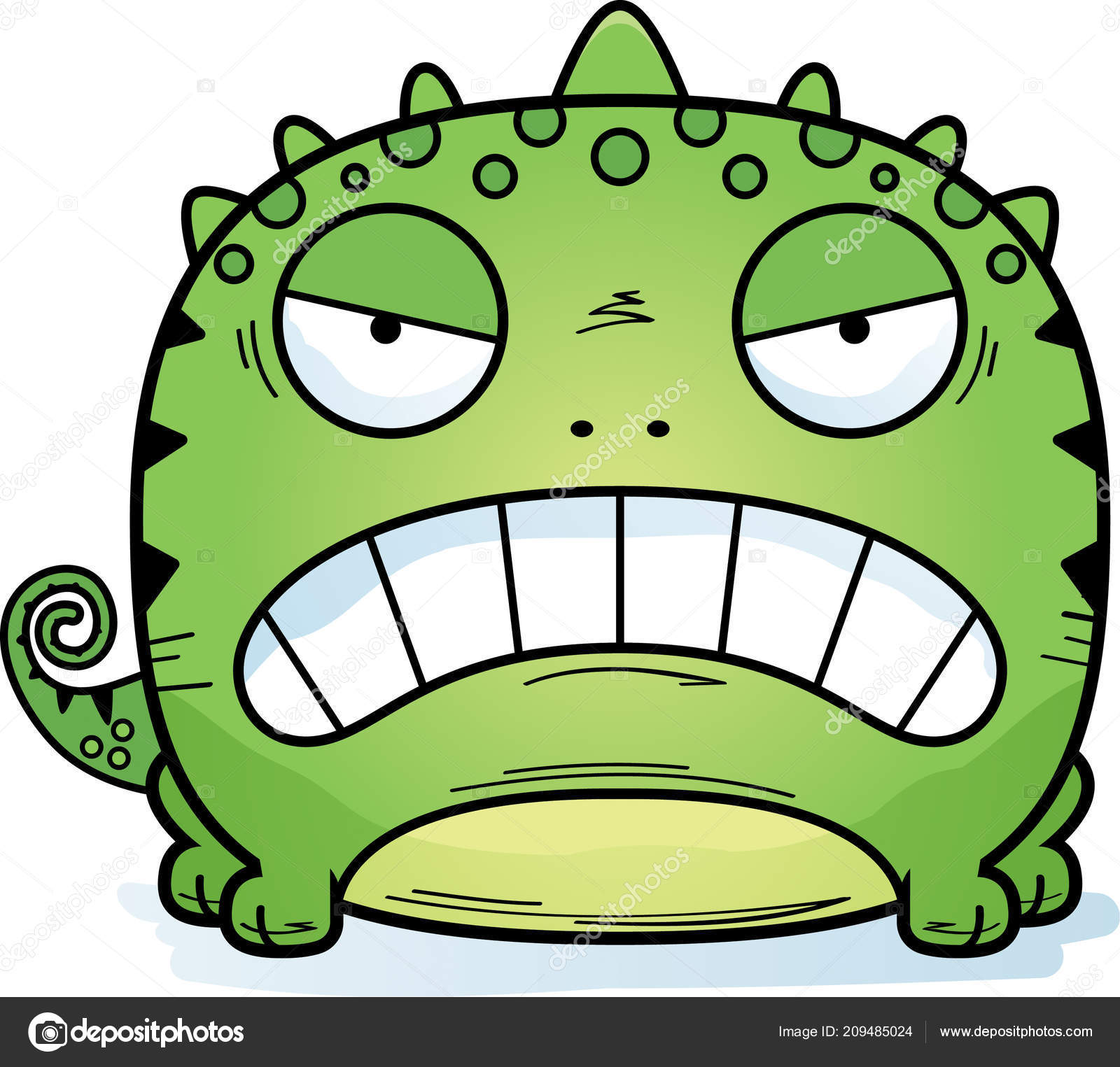 Cartoon Illustration Lizard Looking Mad Stock Vector by ©cthoman 209485024