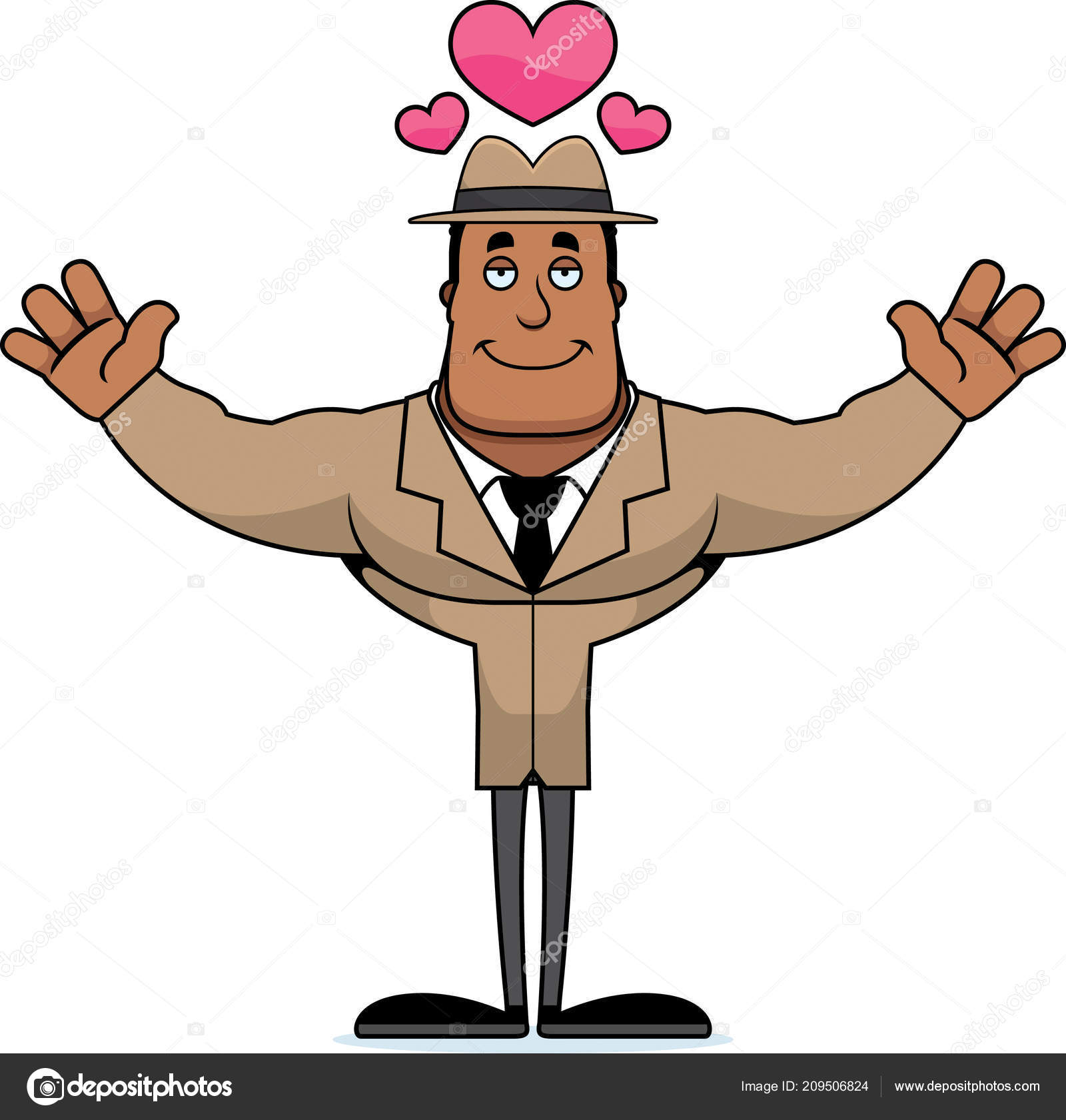 Cartoon Detective Ready Give Hug Stock Vector by ©cthoman 209506824