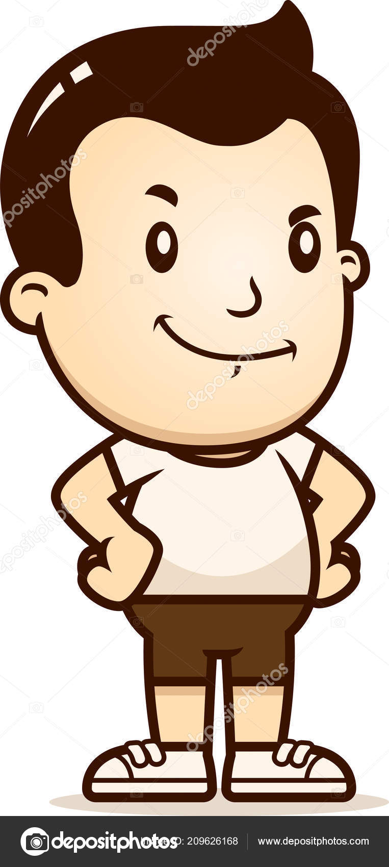 Una Ilustración Dibujos Animados Chico Que Parece Confiado Vector de ...