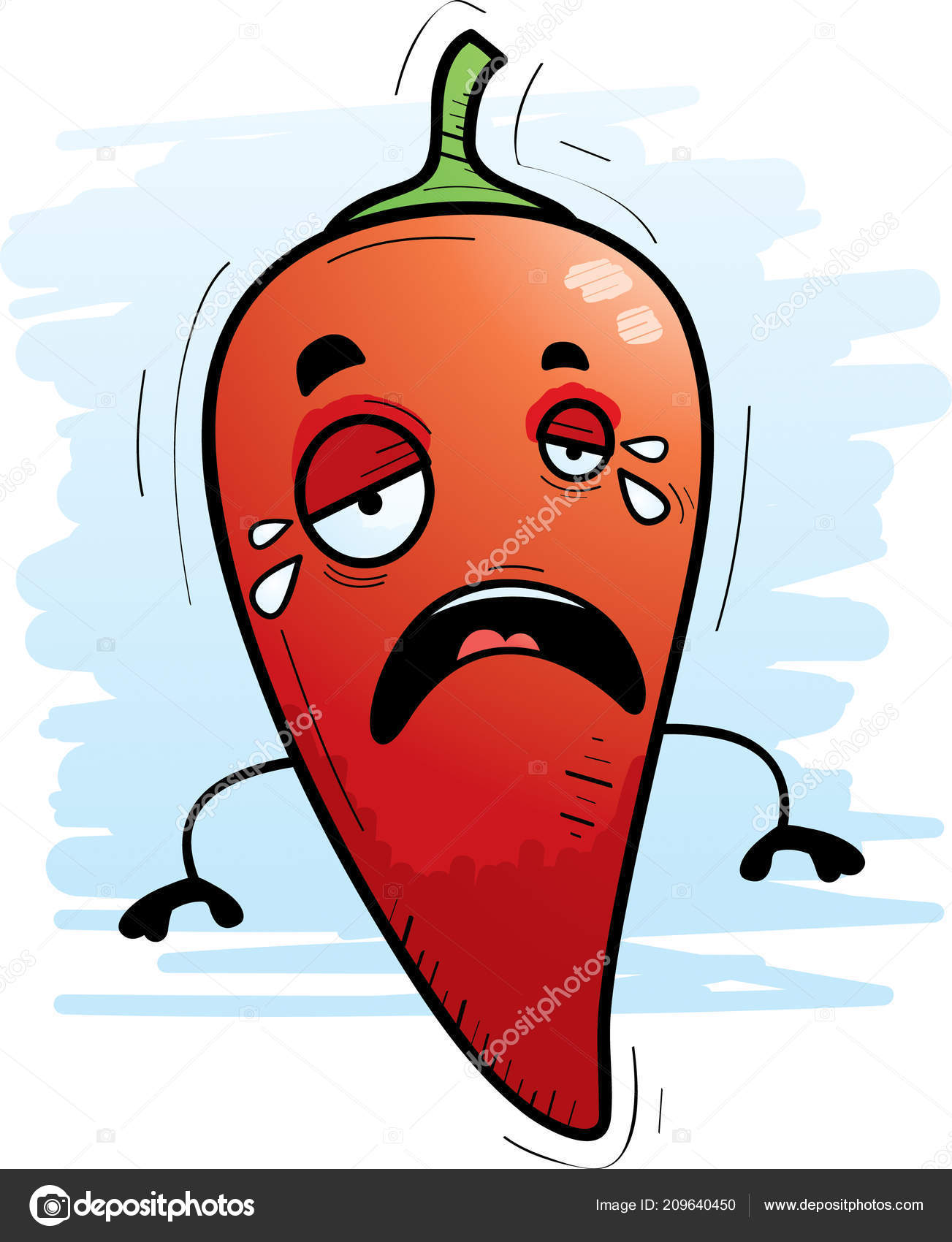 Cartoon Illustration Chili Pepper Crying Stock Vector Image by ©cthoman ...
