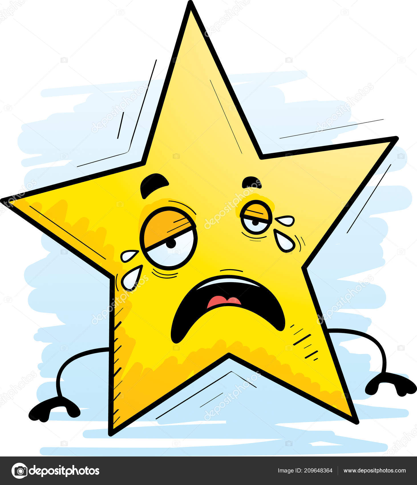 Cartoon Illustration Star Crying Stock Vector by ©cthoman 209648364