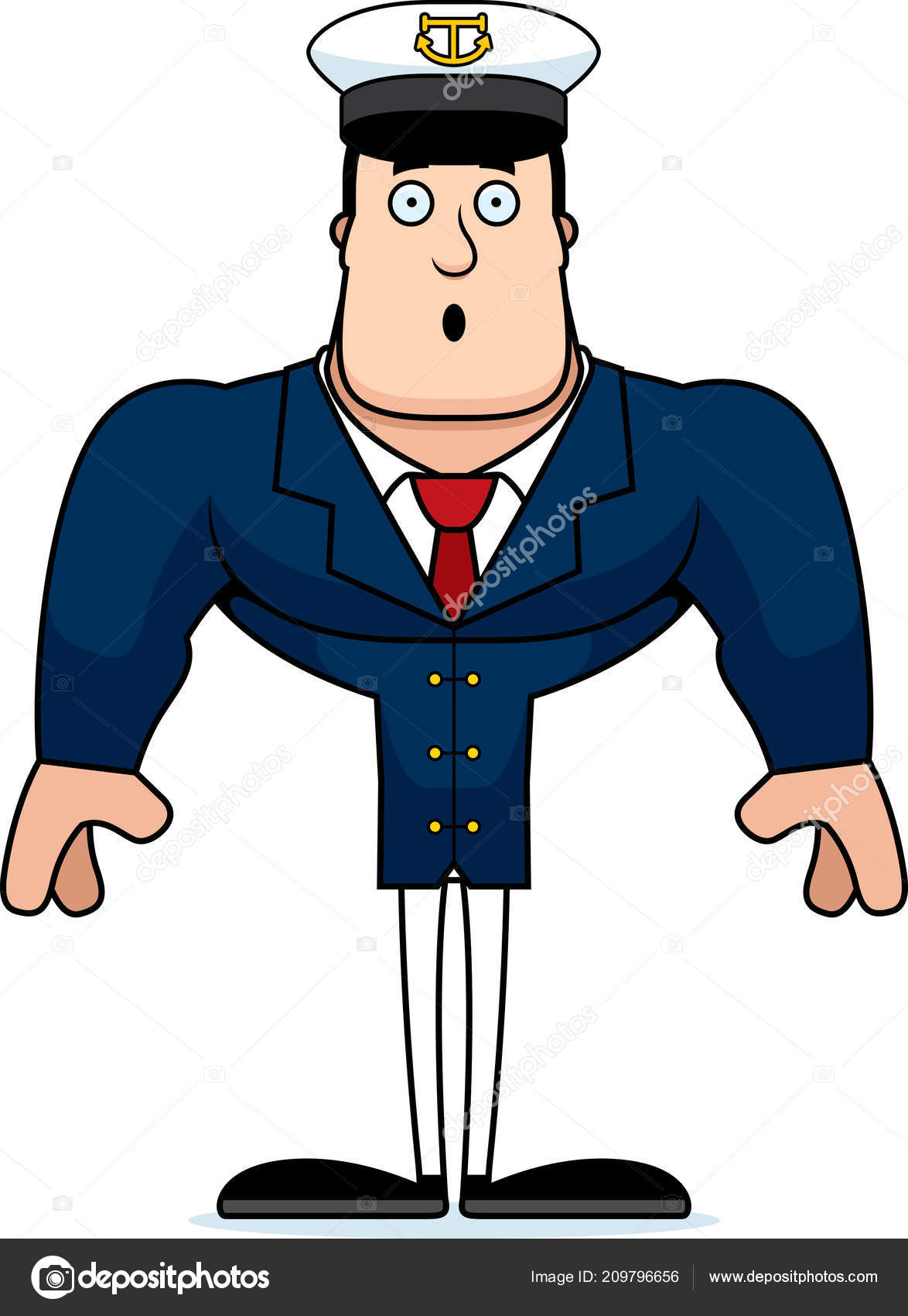 Capitán Barco Dibujos Animados Mirando Sorprendido Vector de stock ...