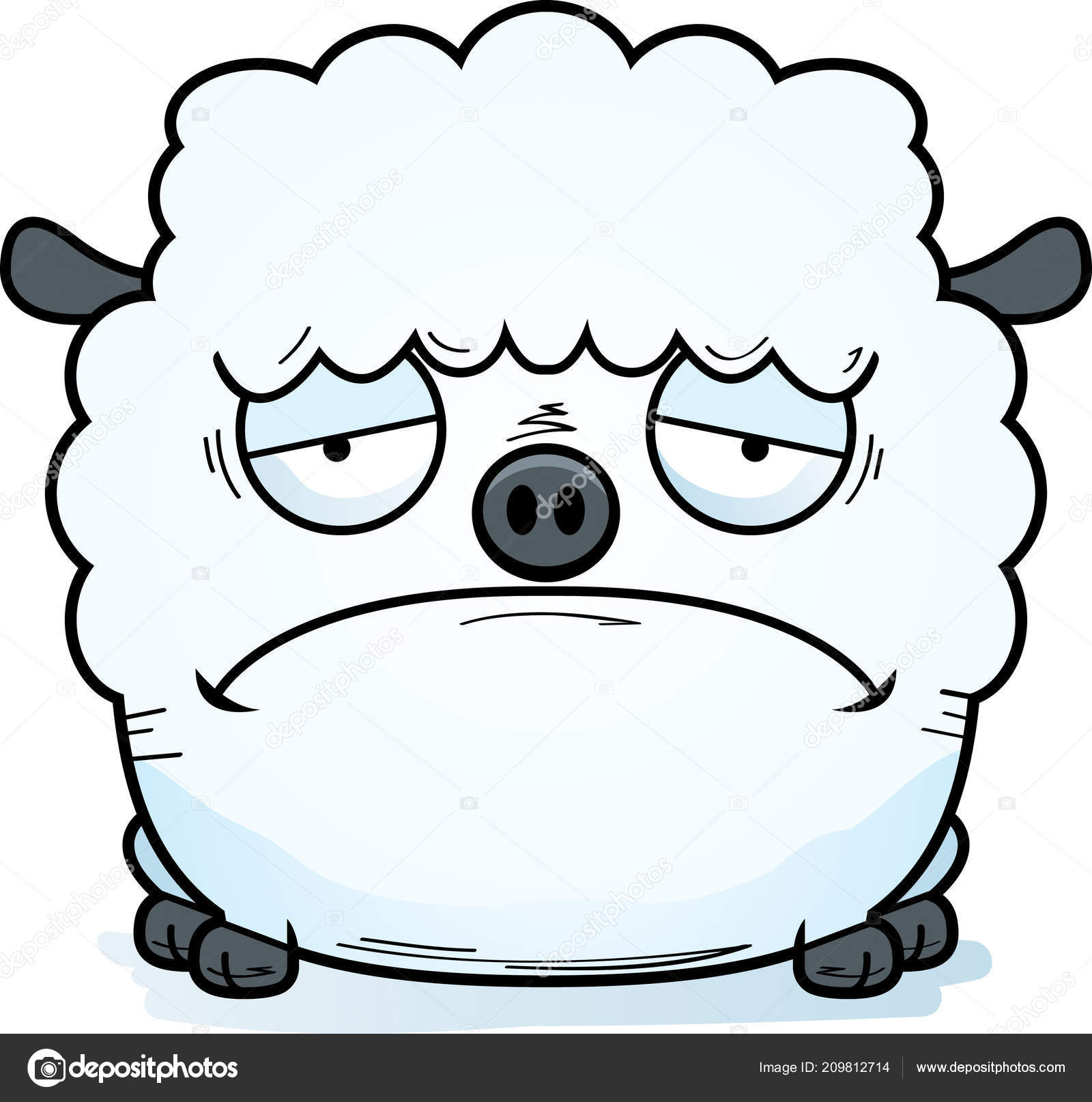 Cartoon Illustration Lamb Looking Sad Stock Vector by ©cthoman 209812714