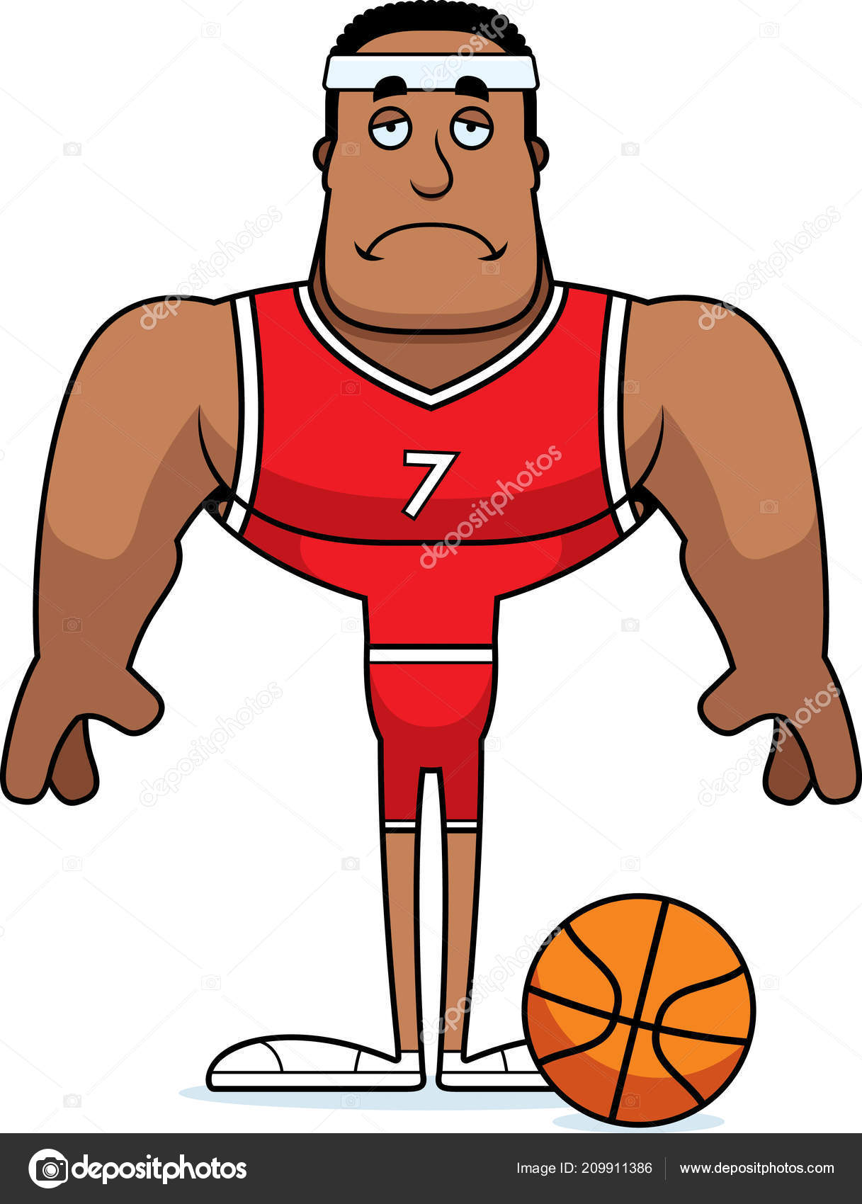 Cartoon Basketball Player Looking Sad Stock Vector by ©cthoman 209911386