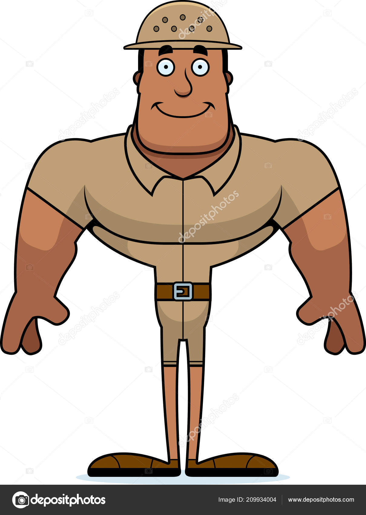 Guardabosques Dibujos Animados Sonriendo Vector de stock #209934004 de ...