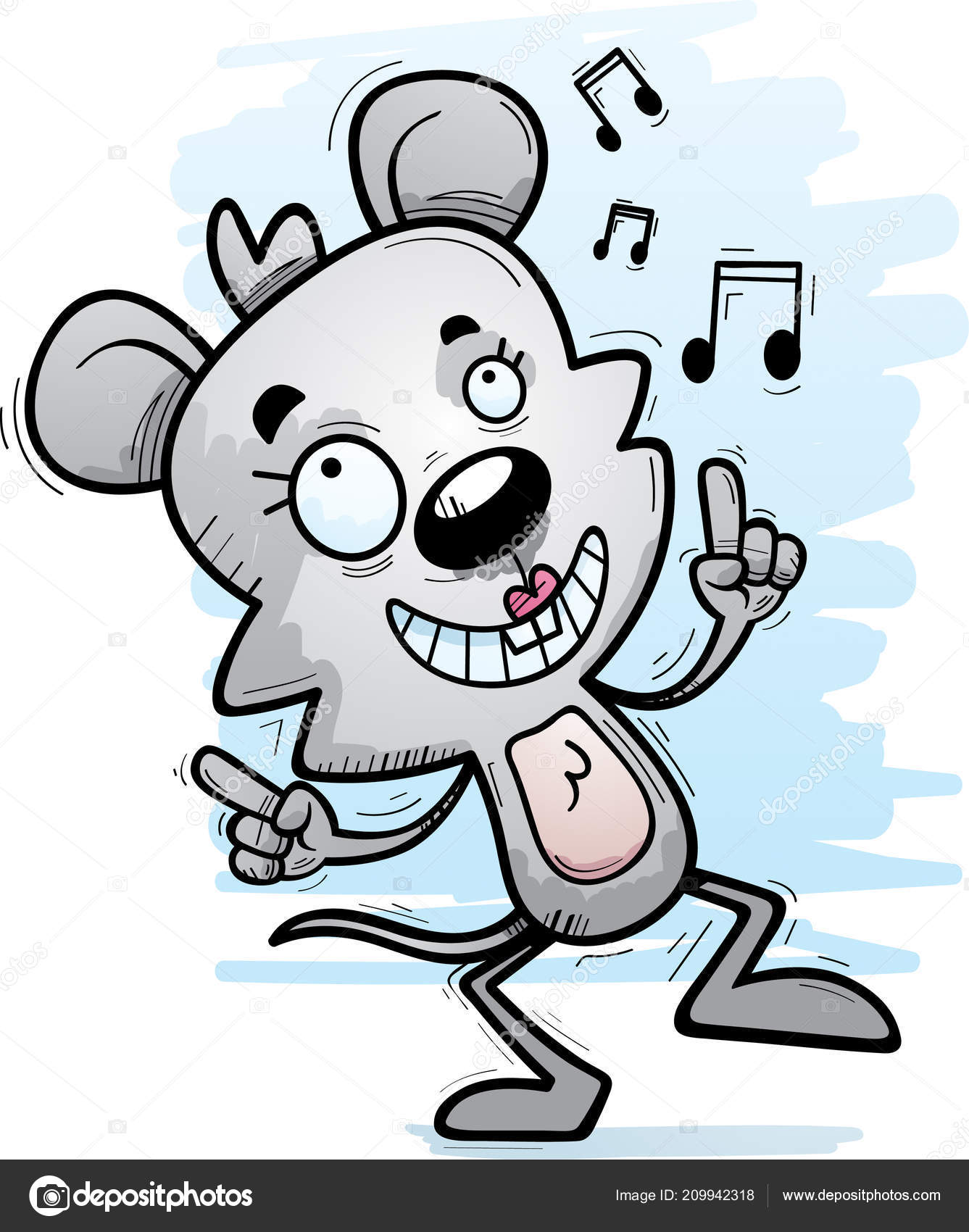 Cartoon Illustration Female Mouse Dancing Stock Vector Image by ...