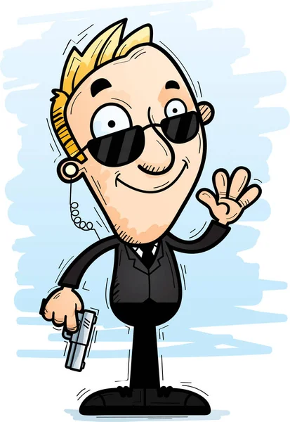 Una Ilustración Dibujos Animados Agente Del Servicio Secreto Negro ...