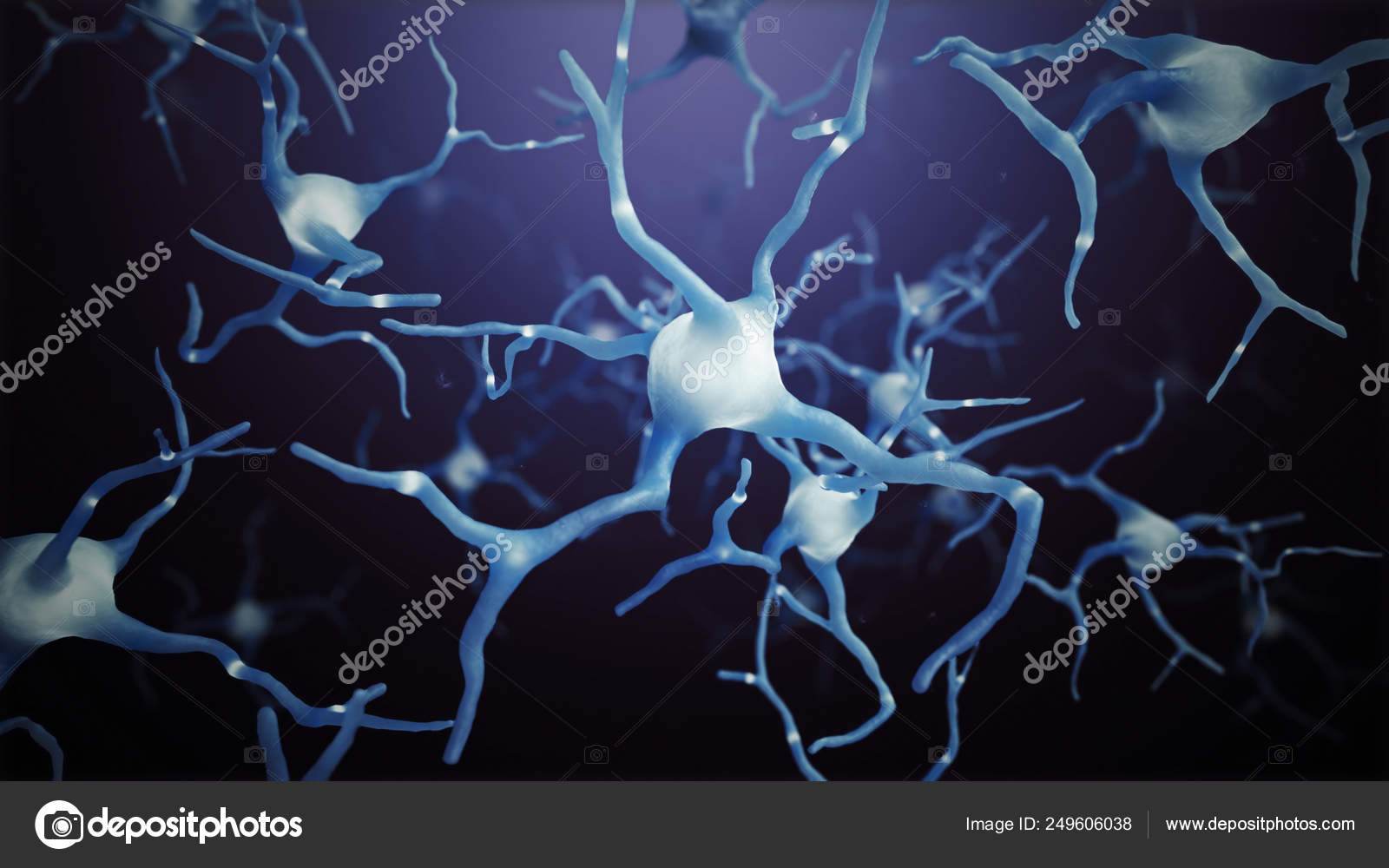 3d render Neuron cells connections world abstract Stock Photo by ...