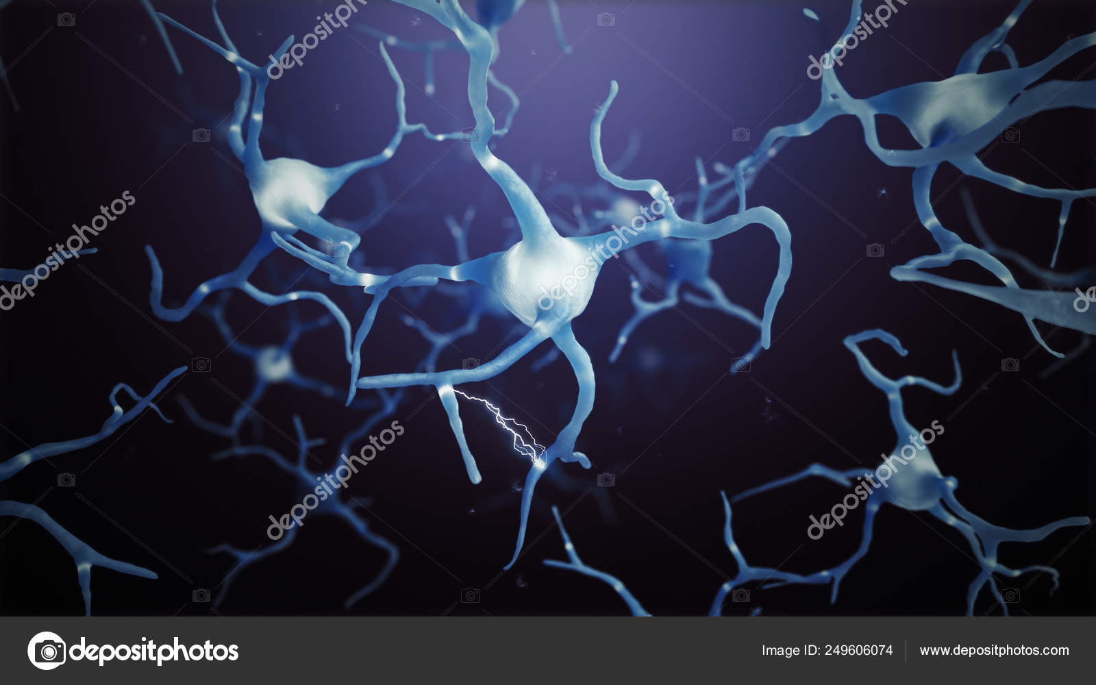 3d render Neuron cells connections world abstract Stock Photo by ...