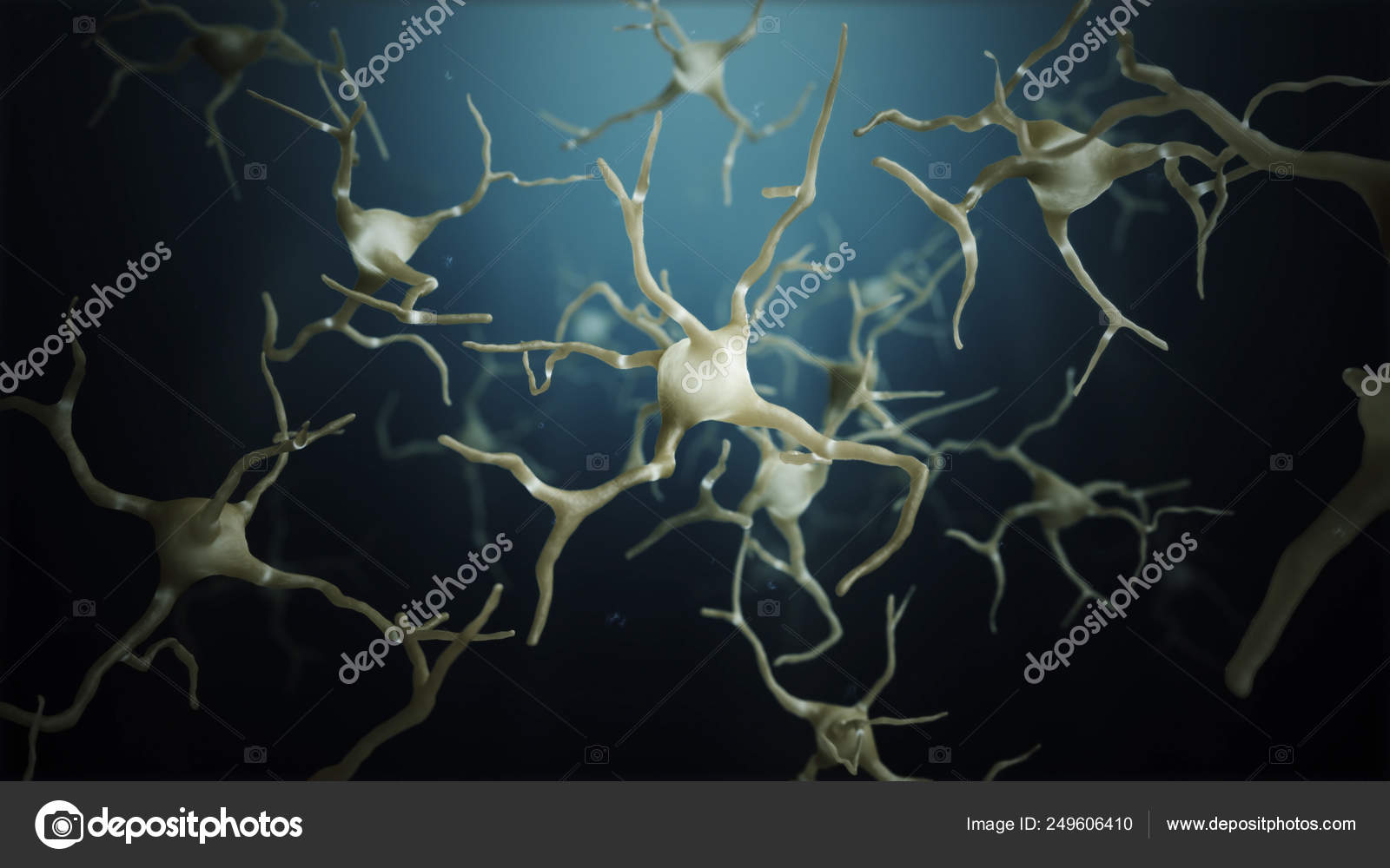 3d render Neuron cells connections world abstract Stock Photo by ...