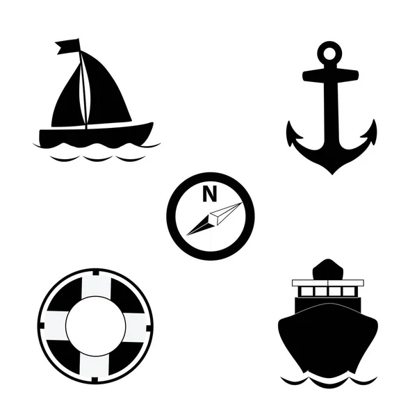 Kapal dengan simbol laut Vector Art Stock Images | Depositphotos