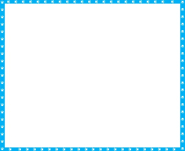 Vector Green White Square Border Made Animal Paw Prints Isolated Stock ...