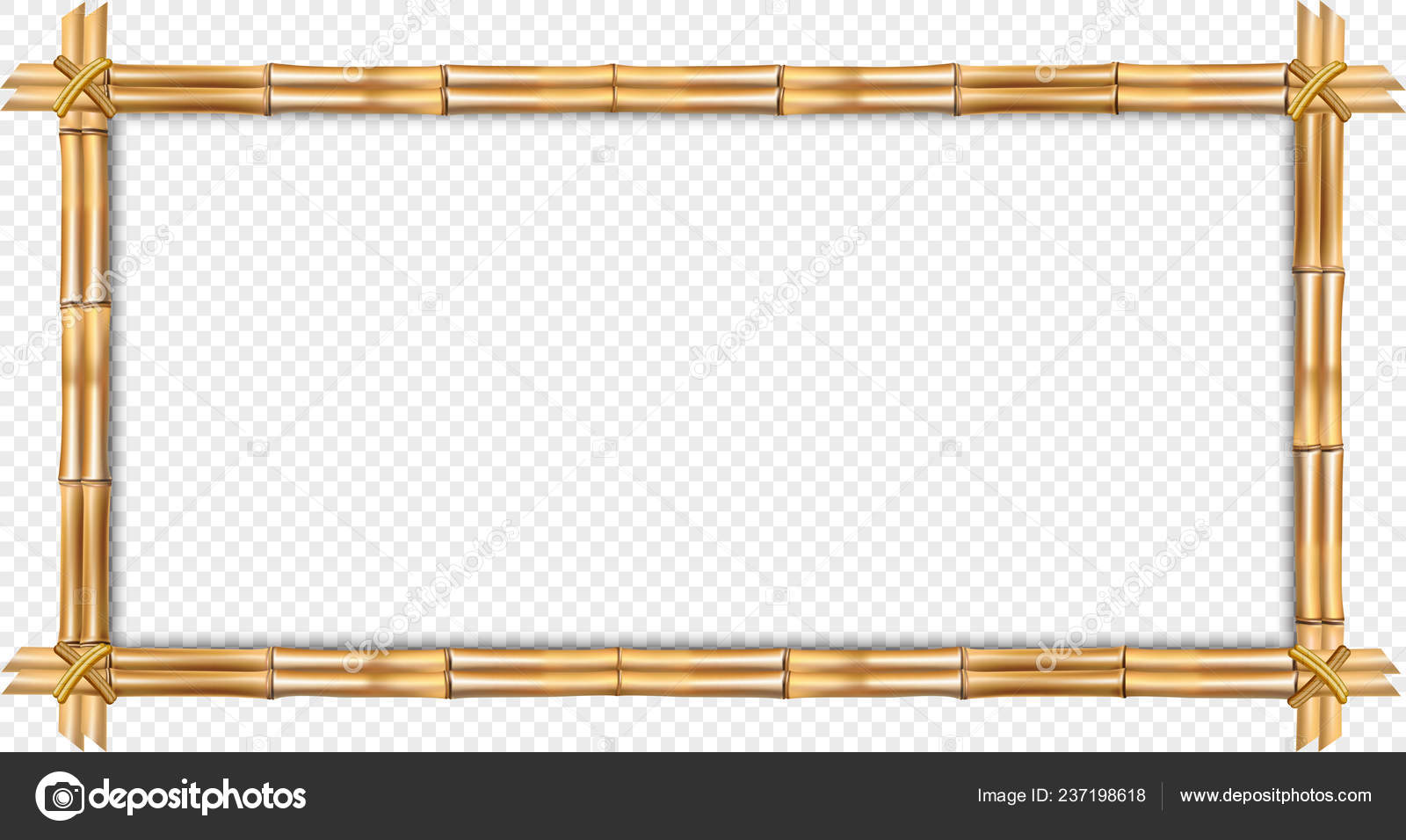 Rectangle Brown Wooden Border Frame Made Realistic Dry Bamboo Sticks ...