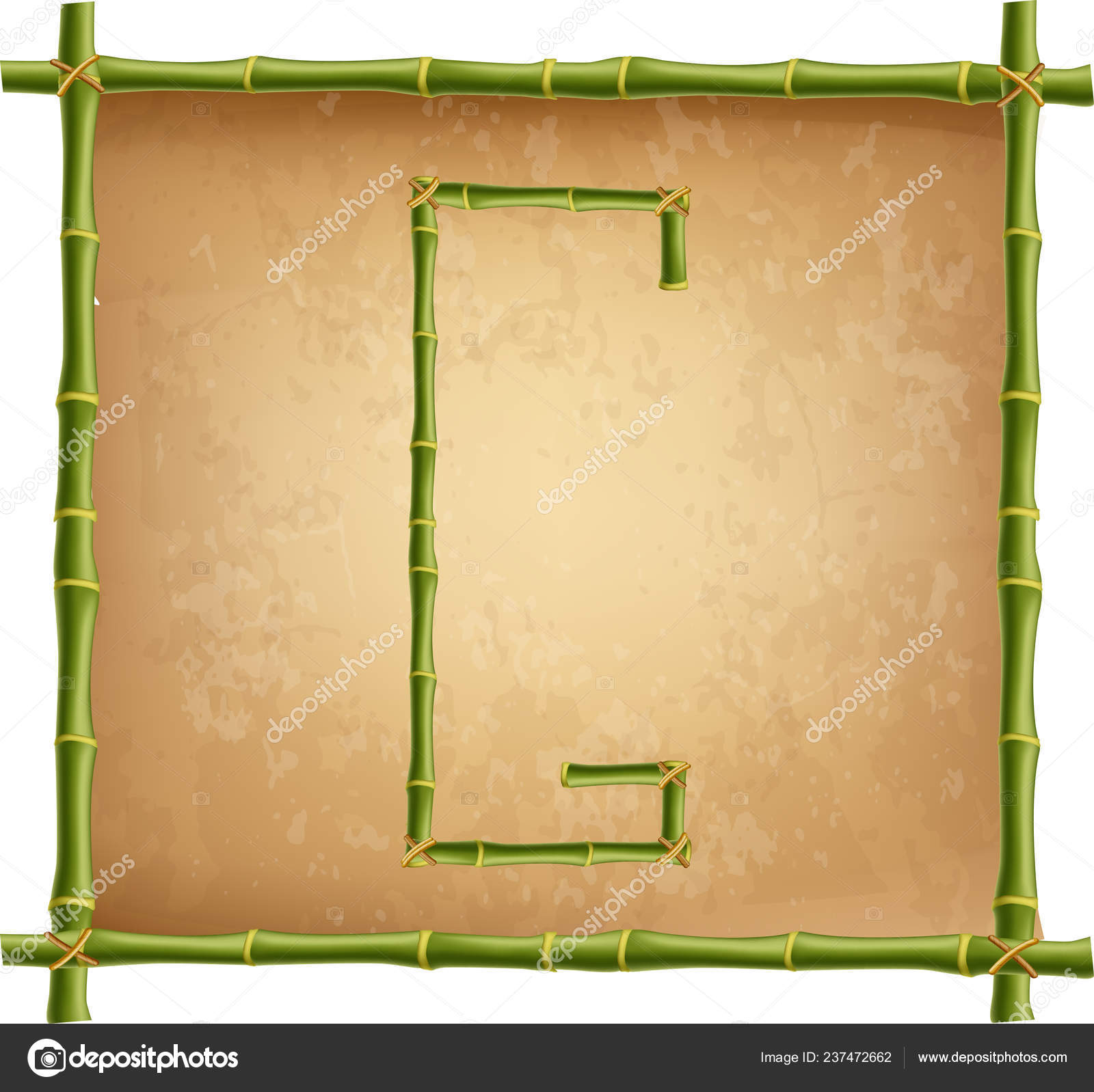 Vector Bamboo Alphabet Capital Letter Made Realistic Green Bamboo ...