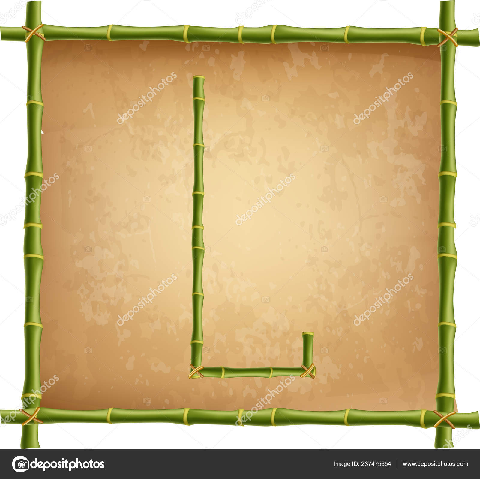 Vector Bamboo Alphabet Capital Letter Made Realistic Green Bamboo ...