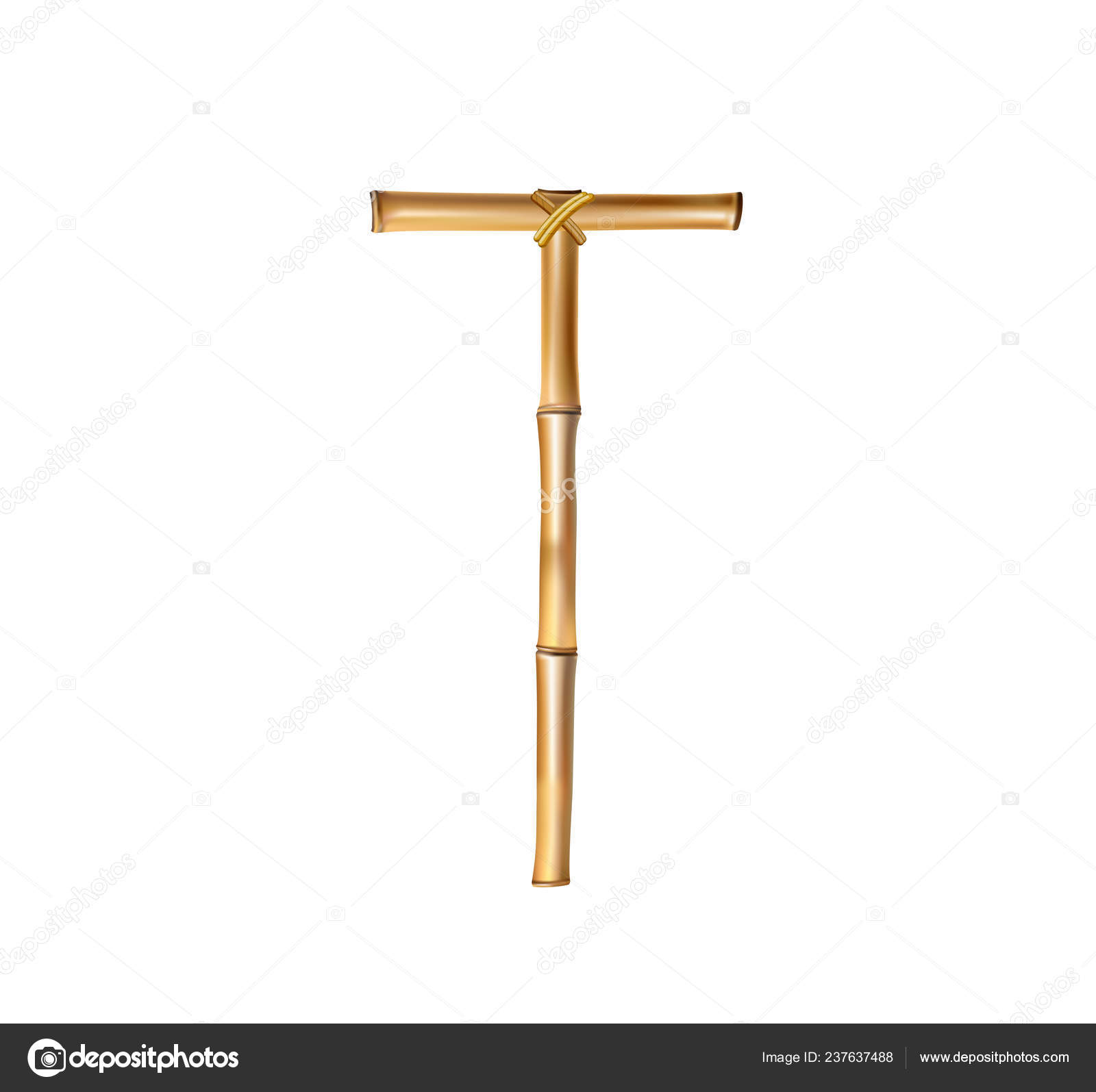 Alfabeto Bambú Vectorial Letra Mayúscula Hecha Postes Realistas Bambú ...