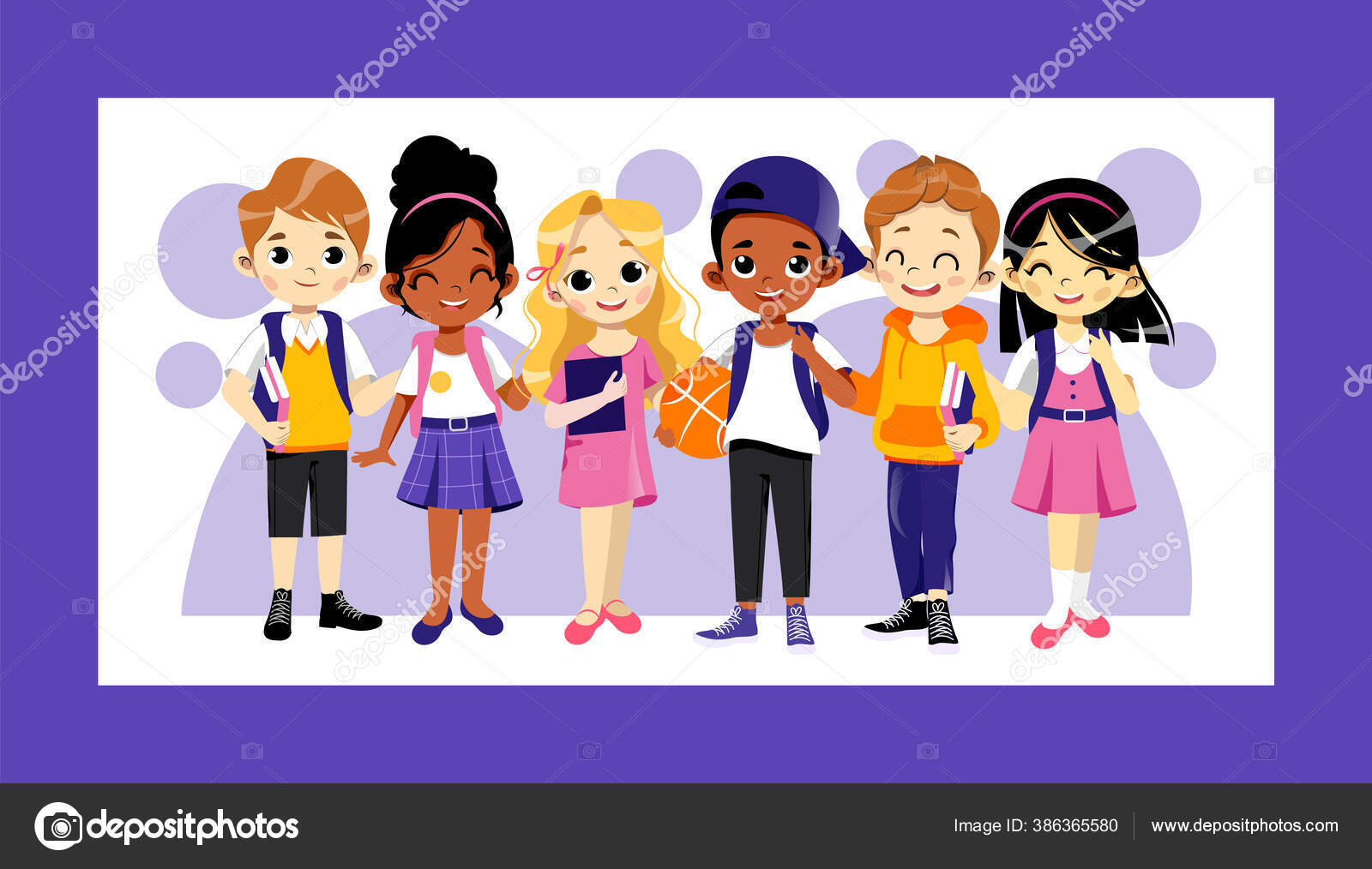 Children Standing In A Row