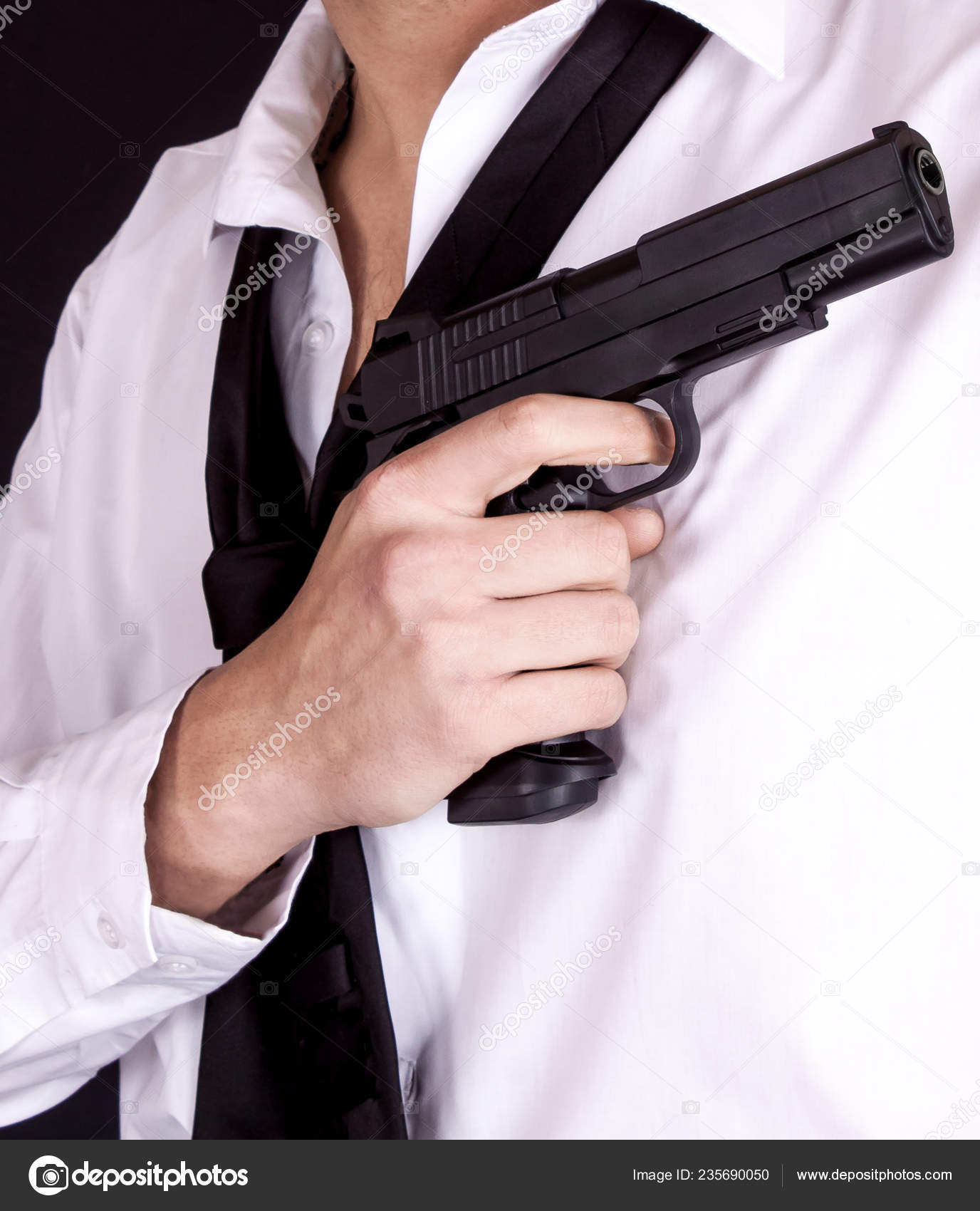 Black Man Holding Gun