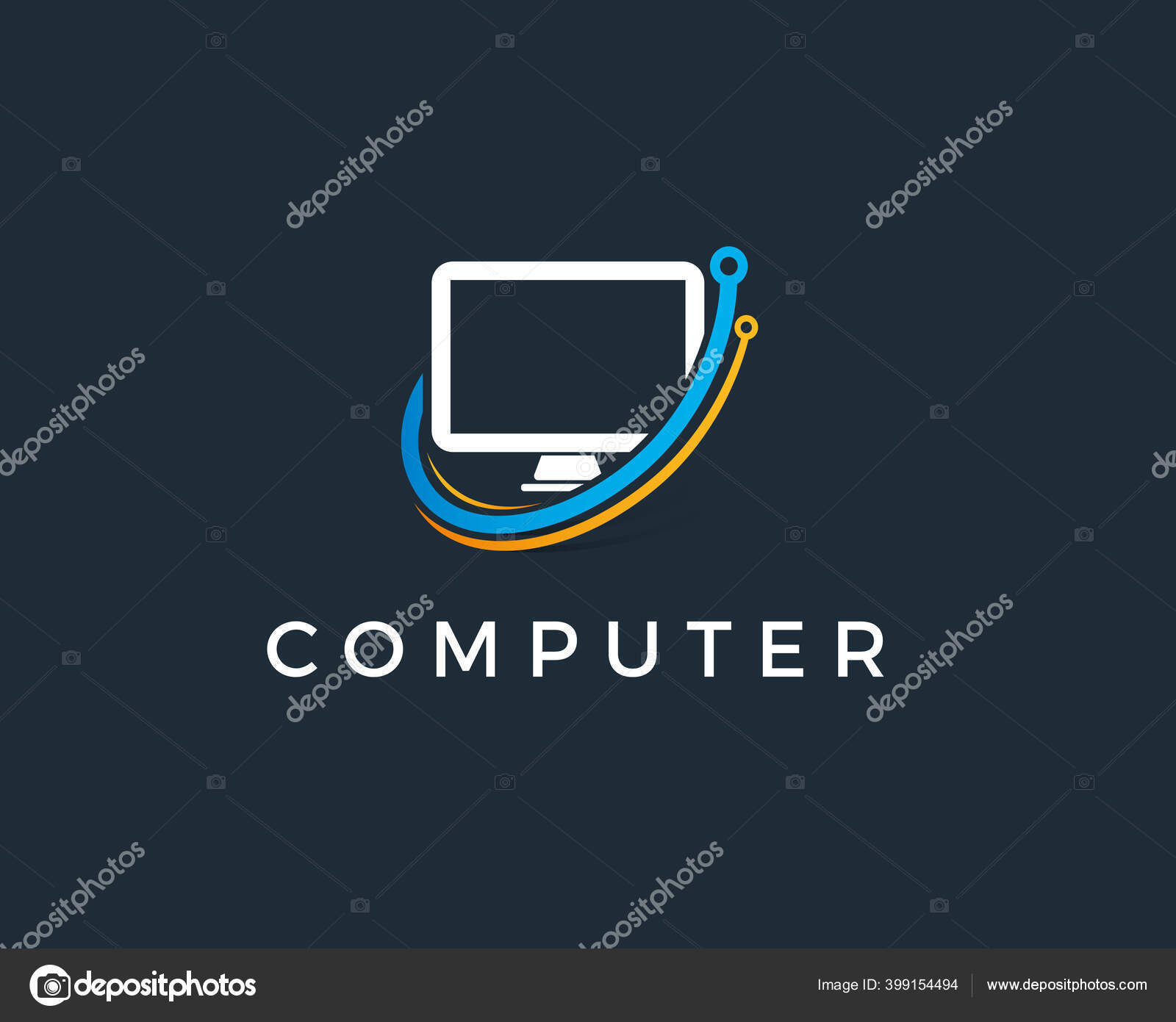 Logo Design Abstract Computer Repair Vector Template Illustration ...