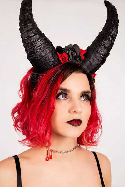 Woman devil horns Stock Photos, Royalty Free Woman devil horns Images ...