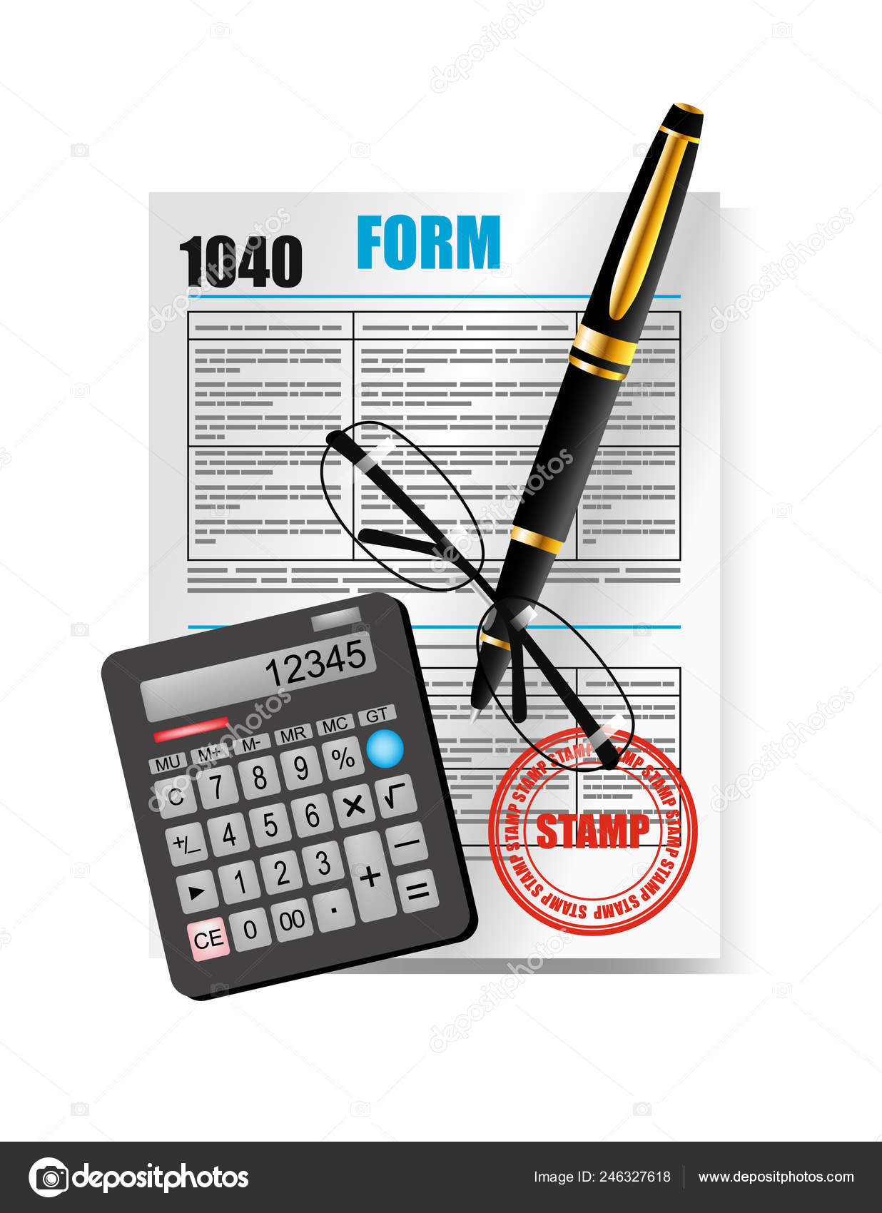 Tax Form White Background Stock Vector Image by ©Olga_larionova_11 ...