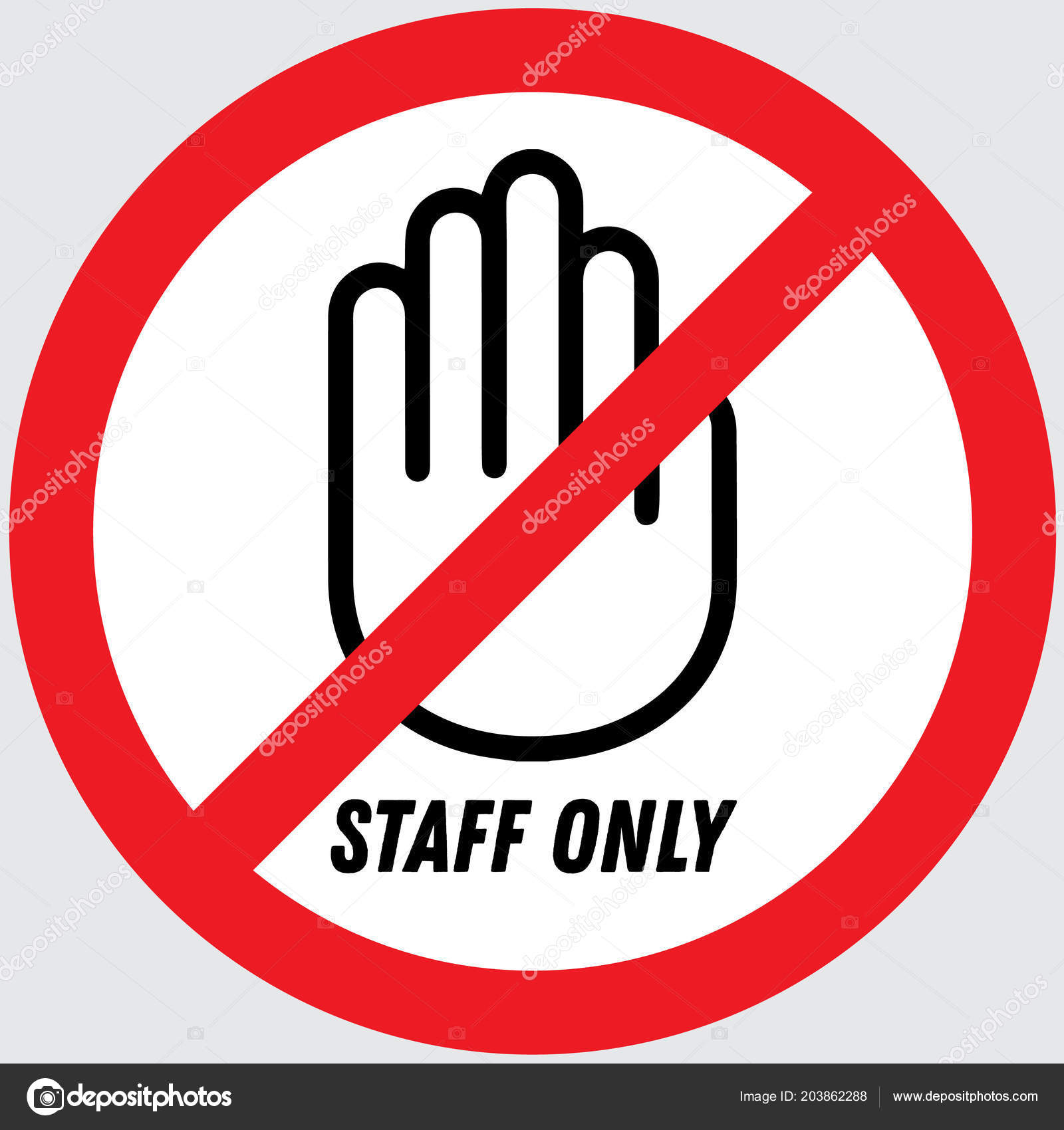 Staff Only Vector Sign Stock Vector by ©vitizh 203862288