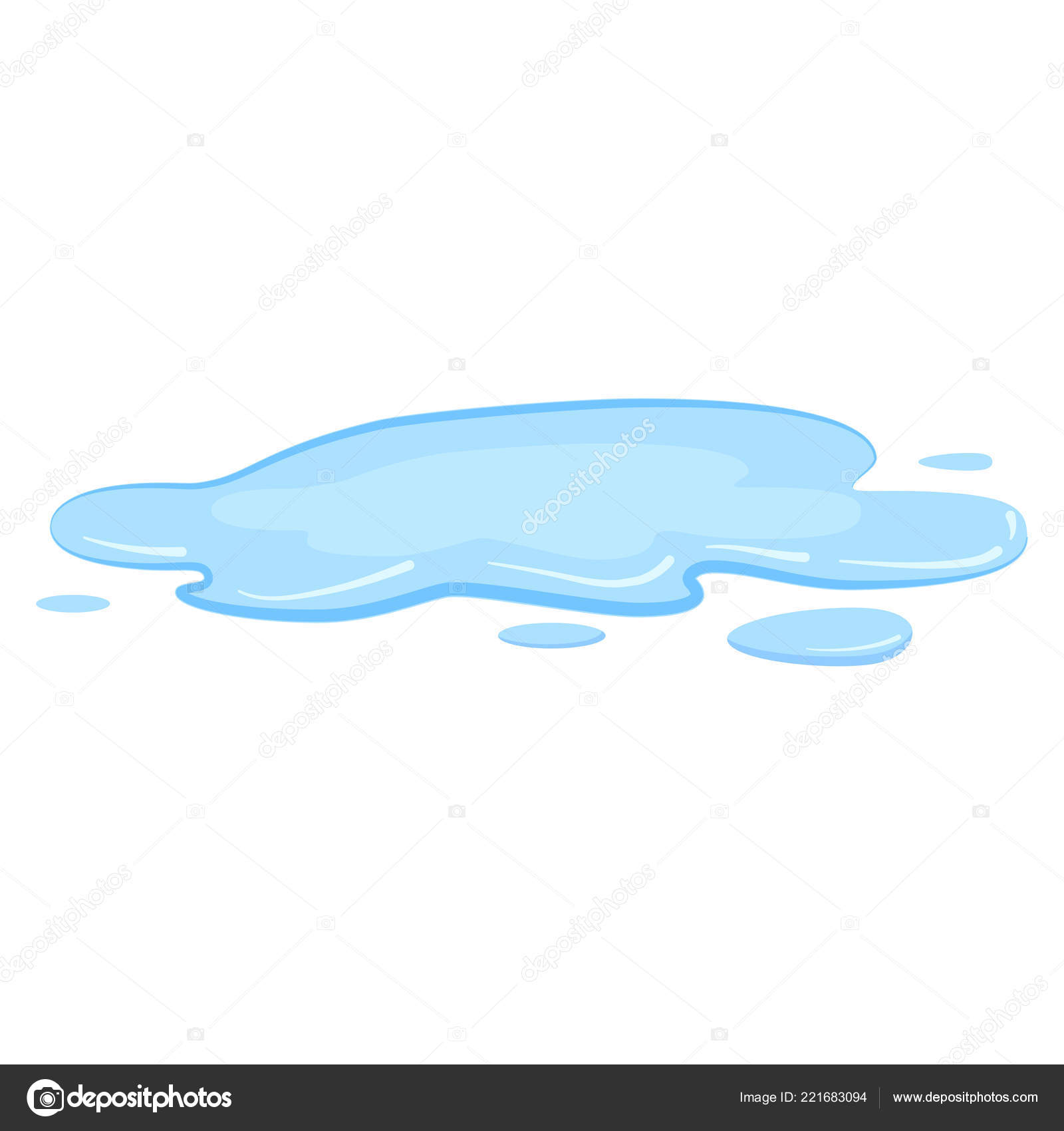 Charco, líquido, vector, estilo de dibujos animados, aislado ...