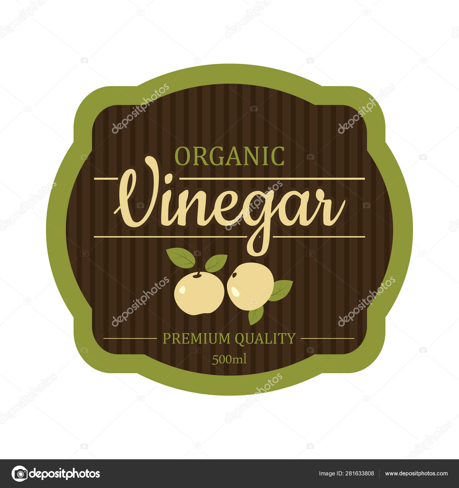 Vintage apple cider vinegar label frame design for stickers and other ...