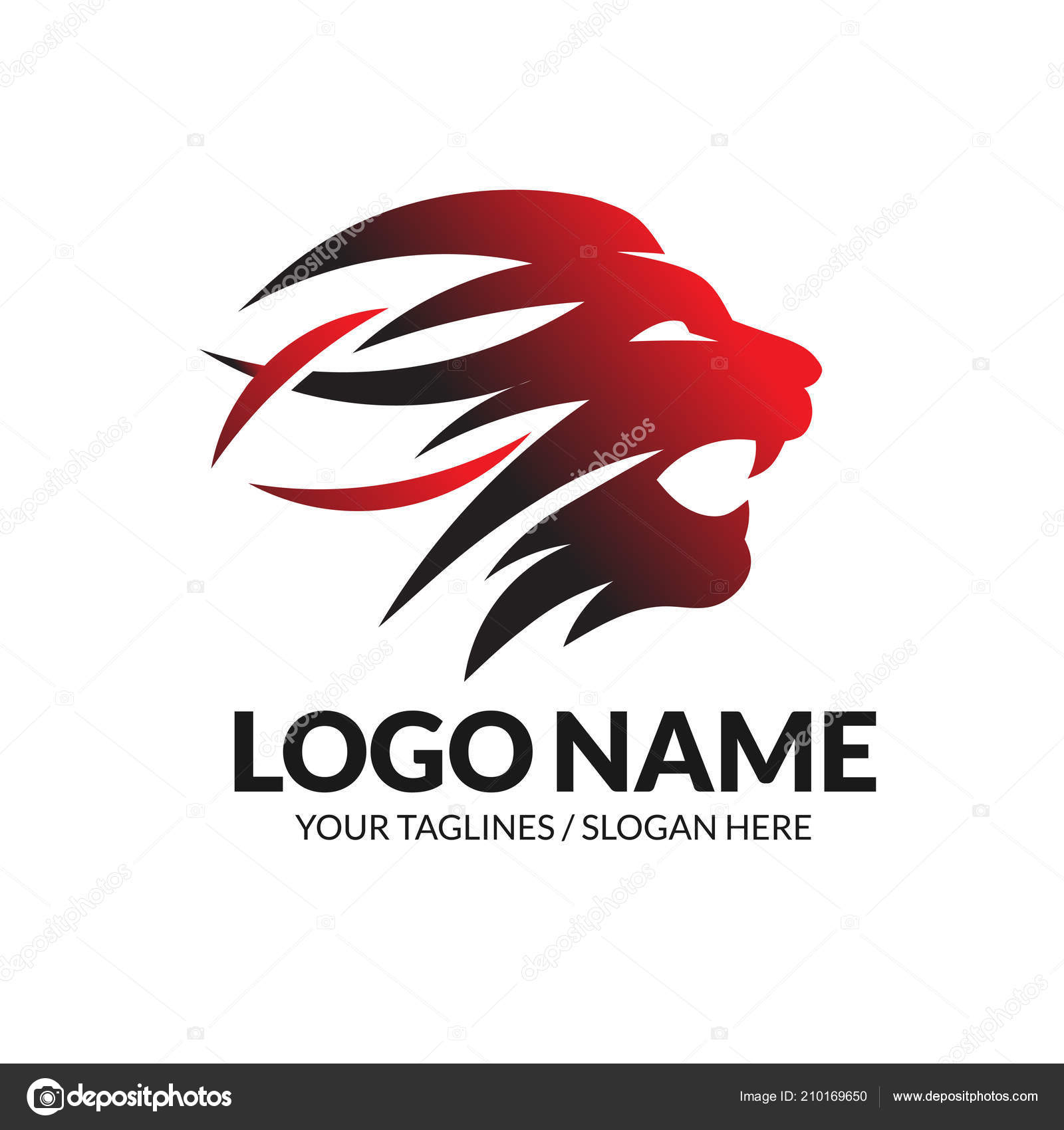 Bästa Lion Head Logotyp Vektorillustration Koncept Lejonhuvud Rytande ...