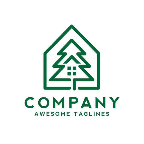 creative and simple pine house logo, home and pine trees logo for ...