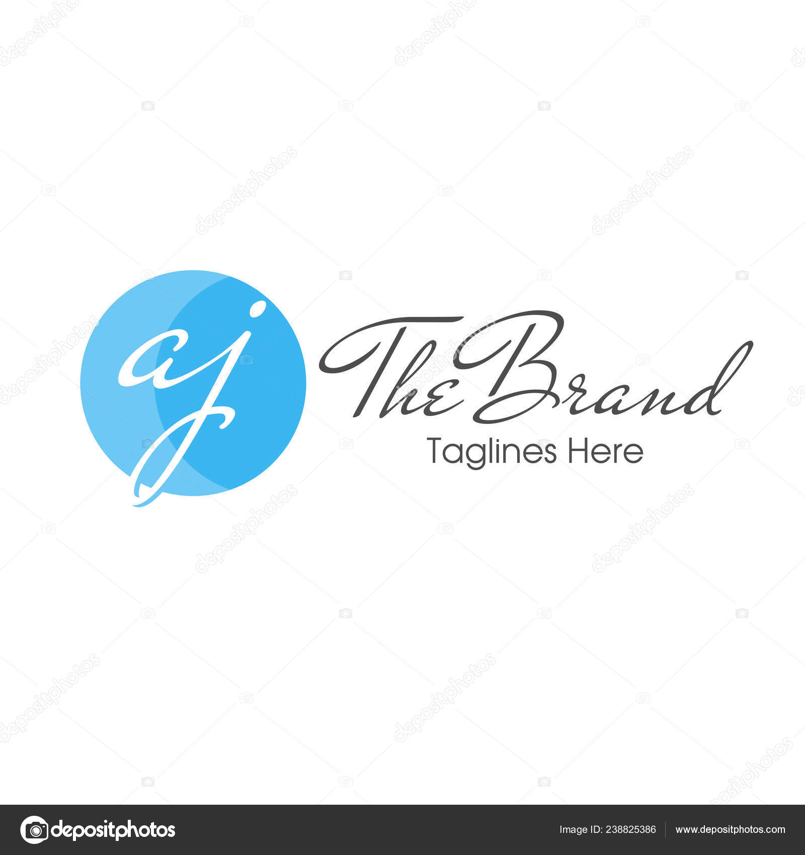 Creative Letter Handwritten Style Logo Circle Background Vector Stock ...