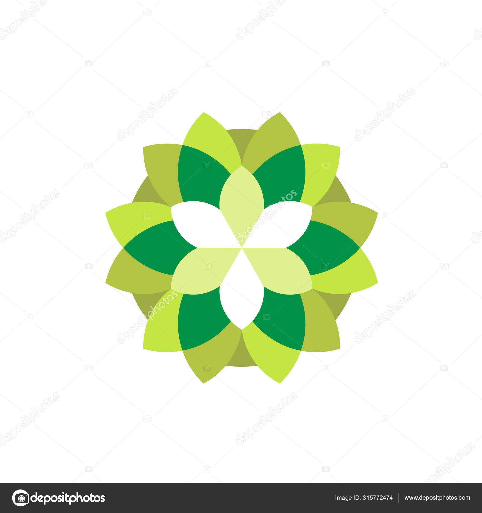 Simple Flor Verde Vector Color Ilustración Vector de stock #315772474 ...