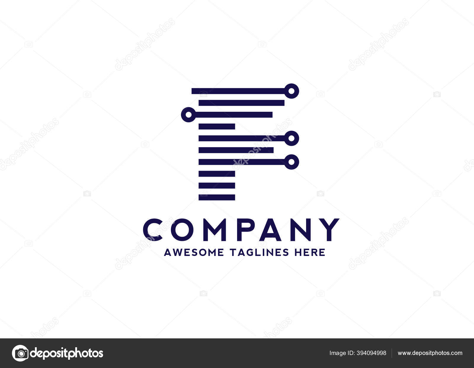 Letter Logo Design Template Technology Background Line Art Logo Type ...