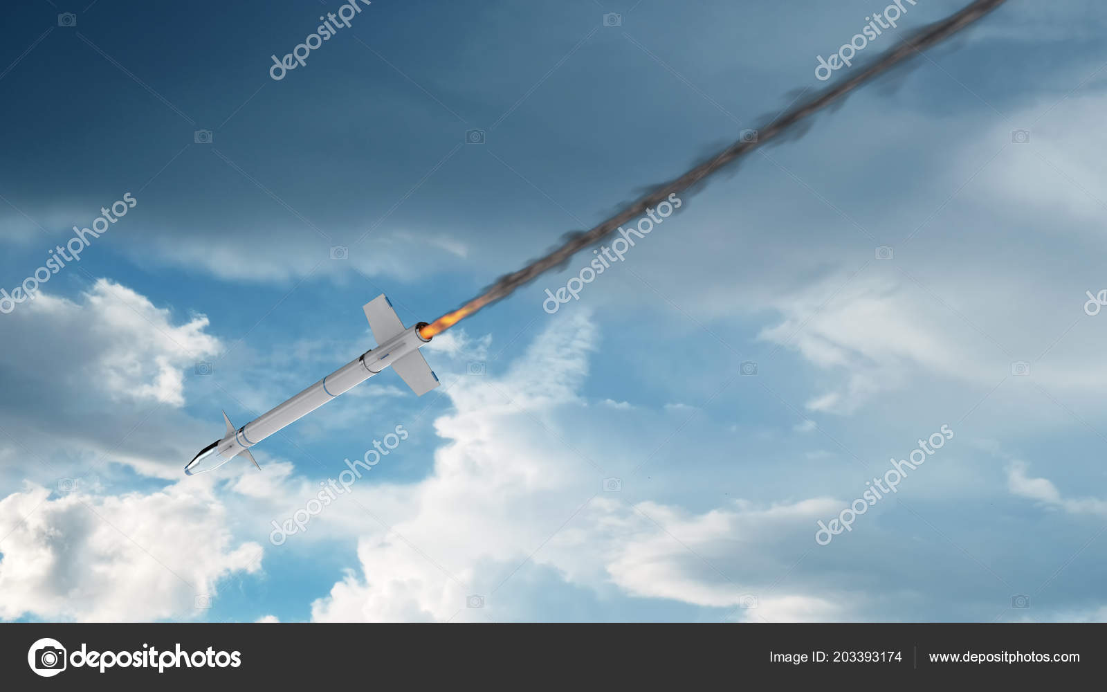 Military Missile Flying Sky Background Illustration Stock Photo by ...