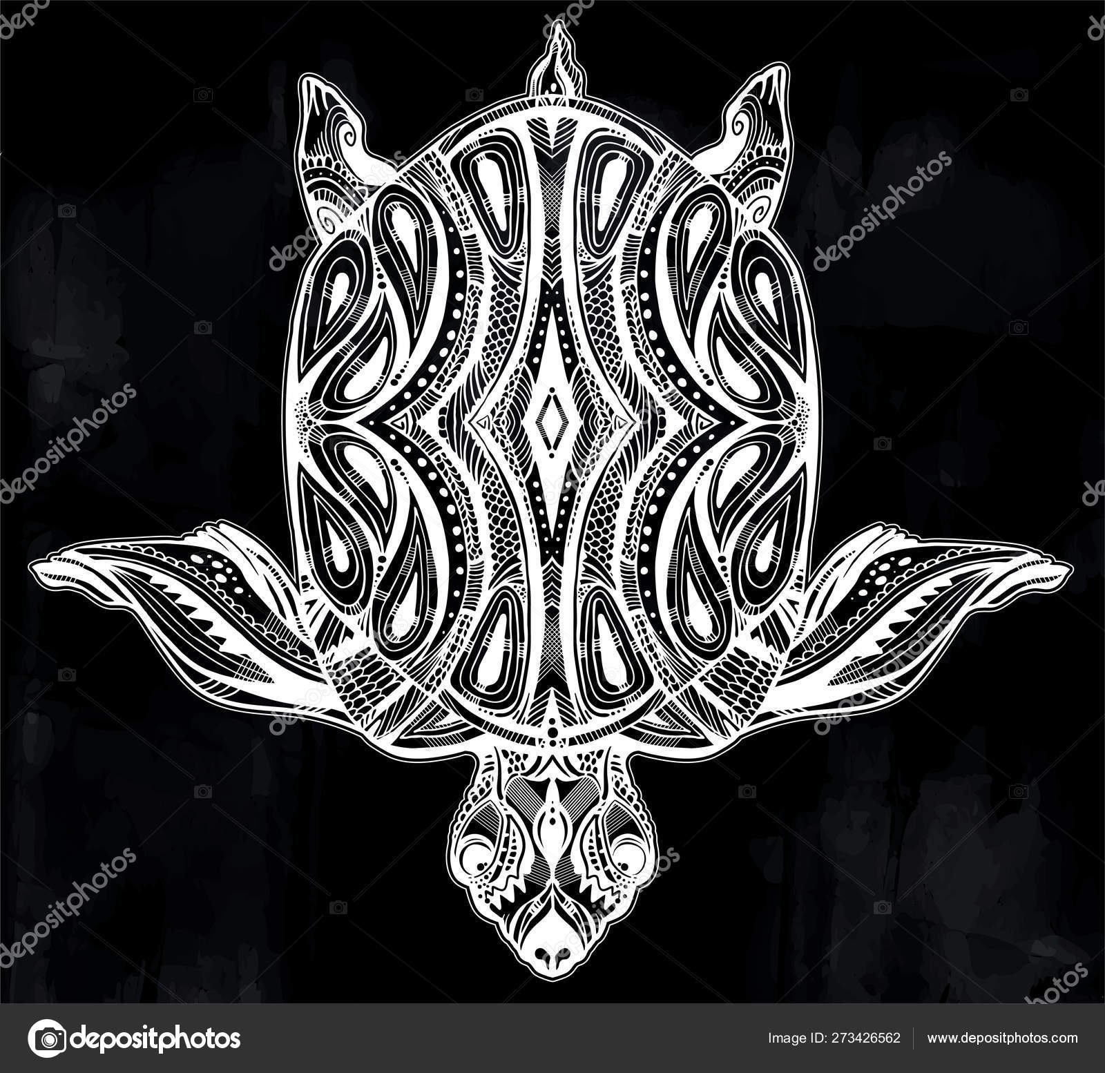 Ornate tribal sea turtle in indigenous Polynesian style. — Stock Vector ...