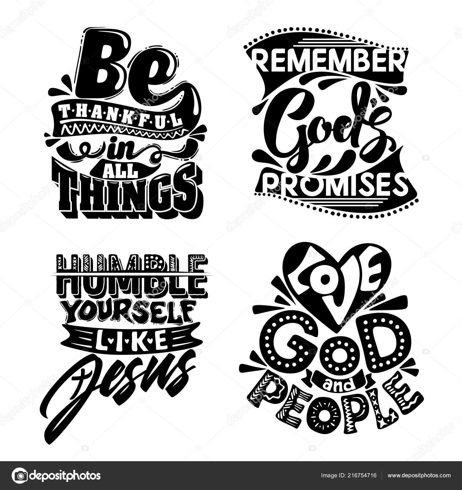 Christian Typography Lettering Illustration Phrases Biblical Motivation ...