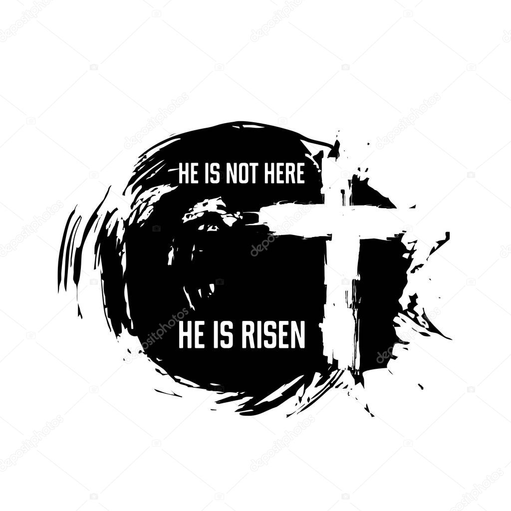 Cruz de Jesús. Cristo ha resucitado. Ilustración de Pascua. 2023