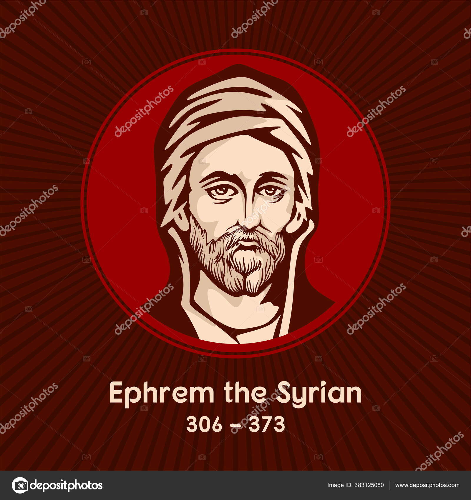 Ephrem Syrian 306 373 Also Known Saint Ephraem Syriac Christian Stock ...