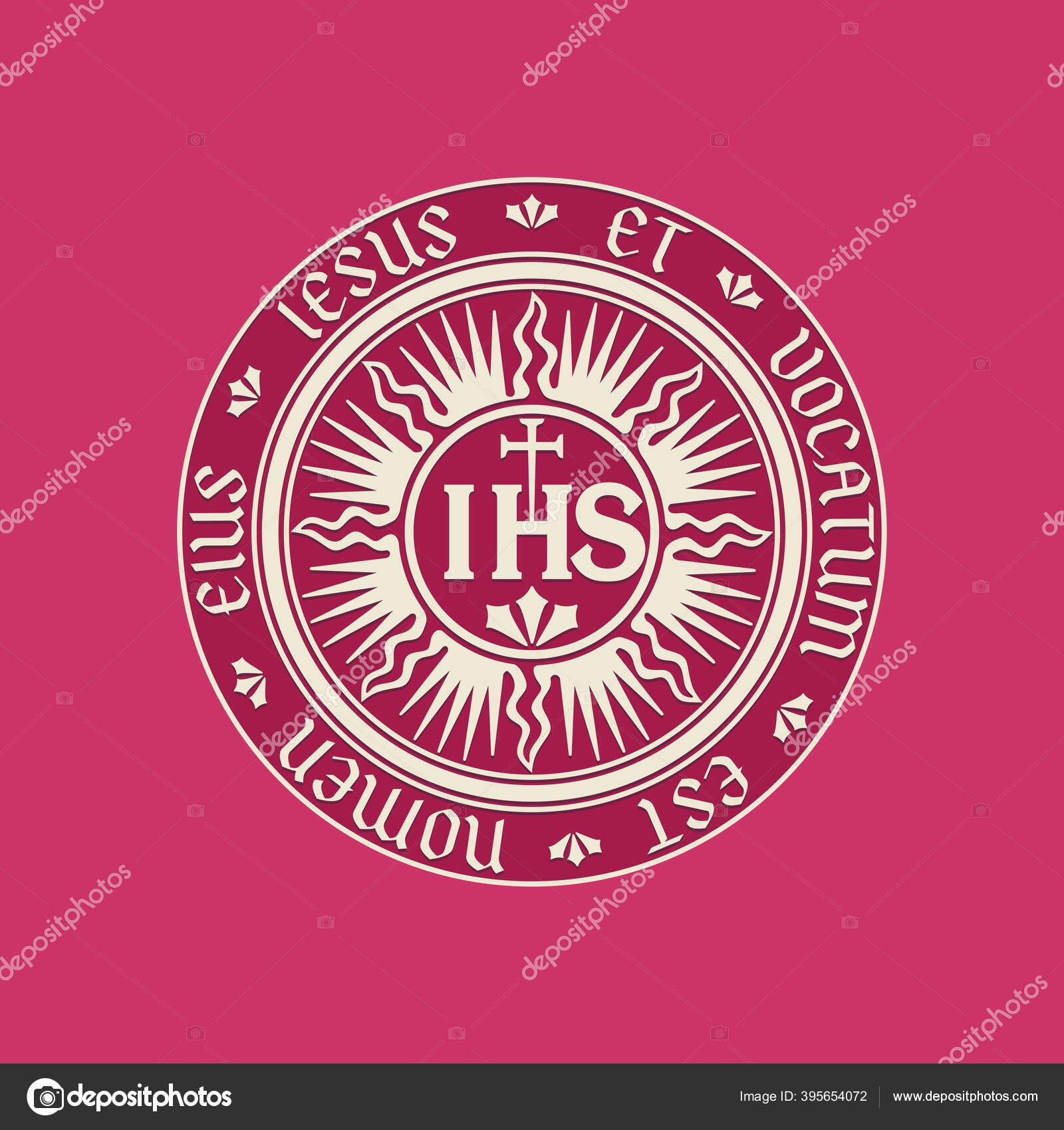 Símbolos Cristianos Ilustración Orden Jesuita Compañía Jesús Una Orden ...