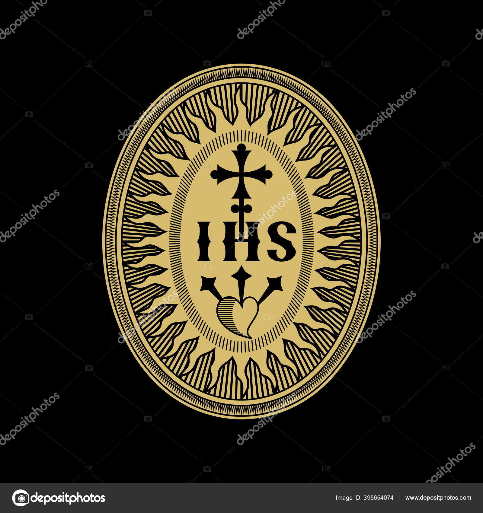 Christian Symbols Illustration Jesuit Order Society Jesus Religious ...