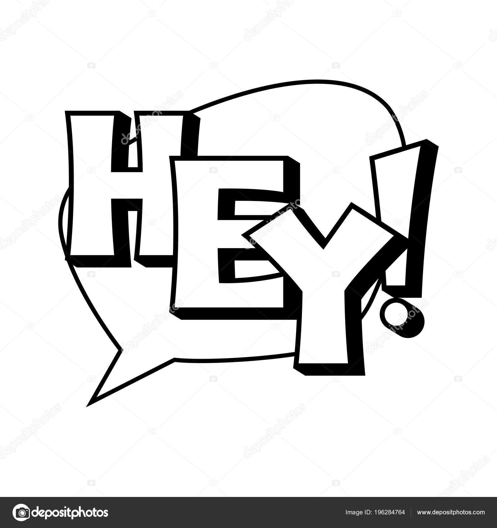 Hey word comic book coloring vector illustration Stock Vector by ...