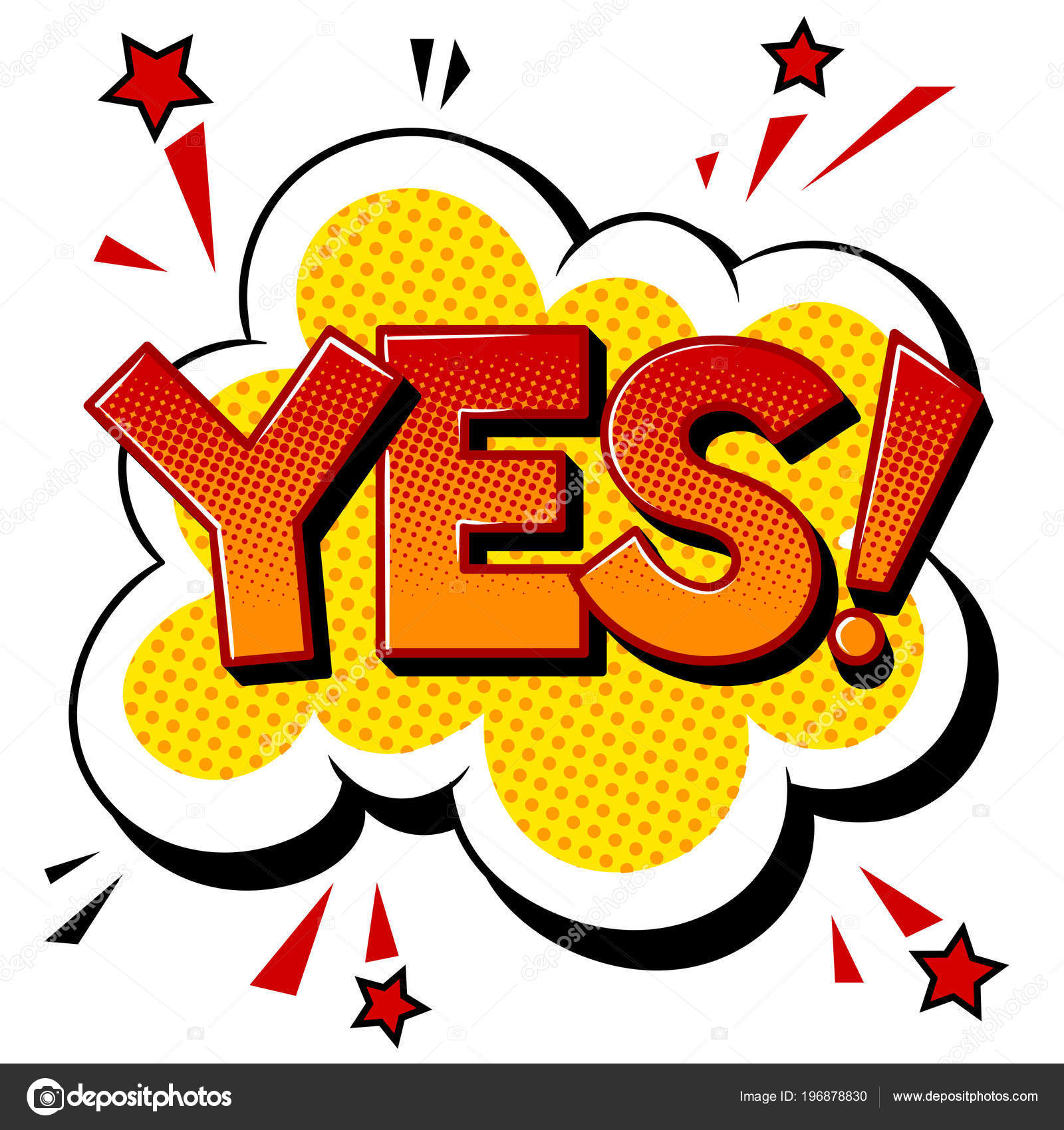 Yes word comic book pop art vector illustration Stock Vector by ...