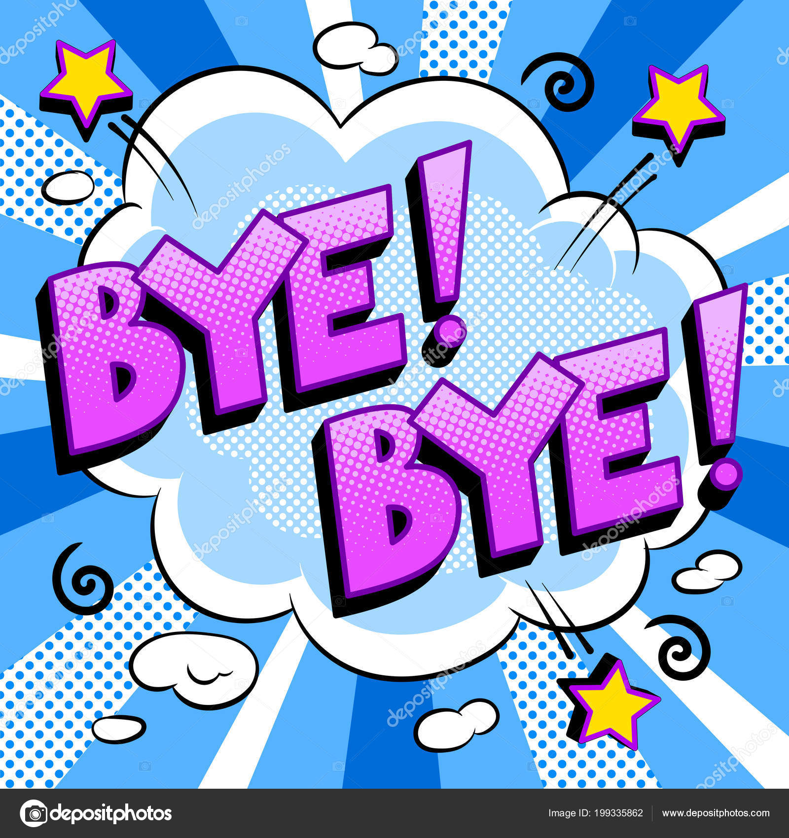 Adiós palabra cómic arte pop vector ilustración Vector de stock ...