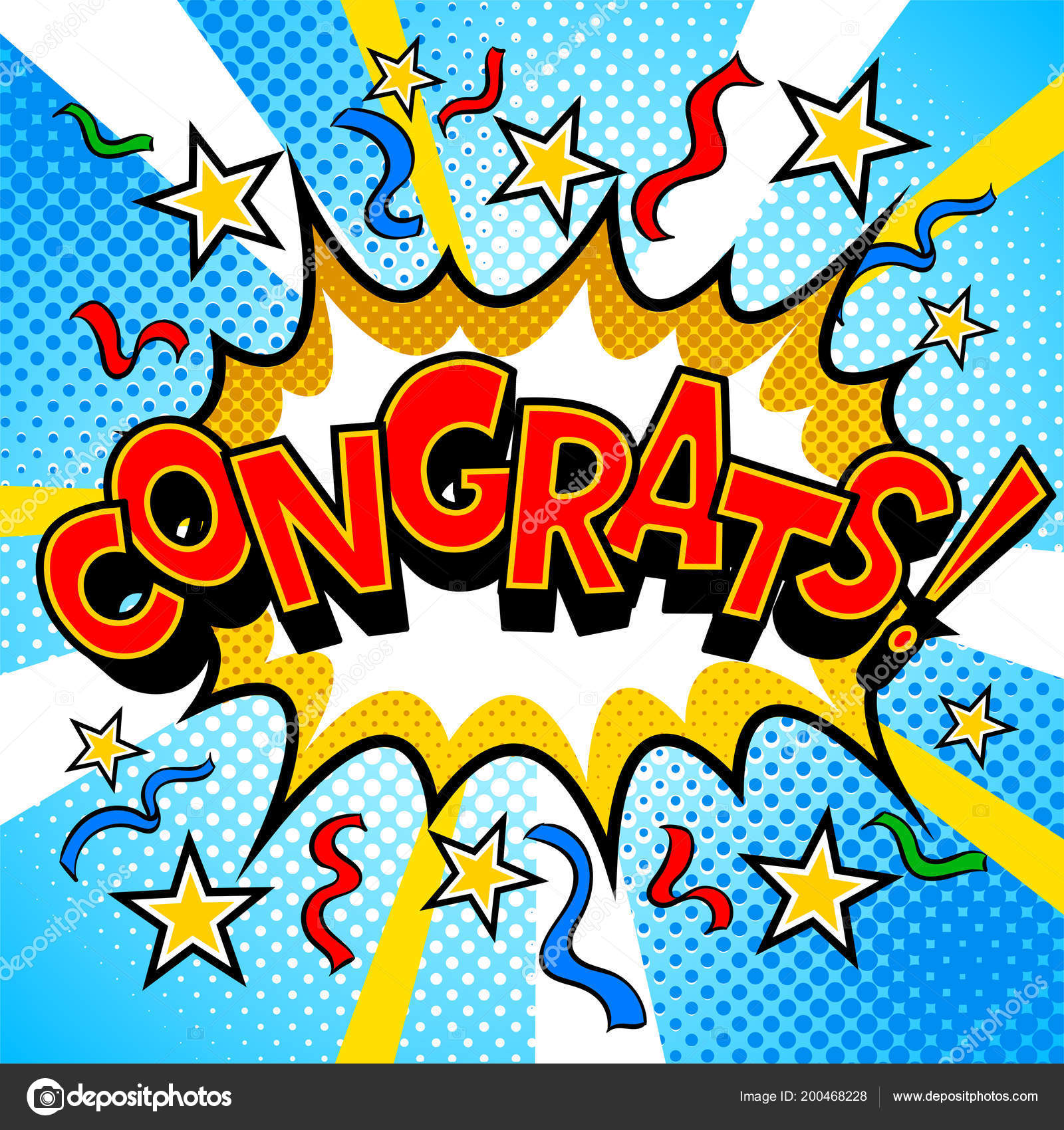 Congrats word comic book pop art vector Stock Vector Image by ...