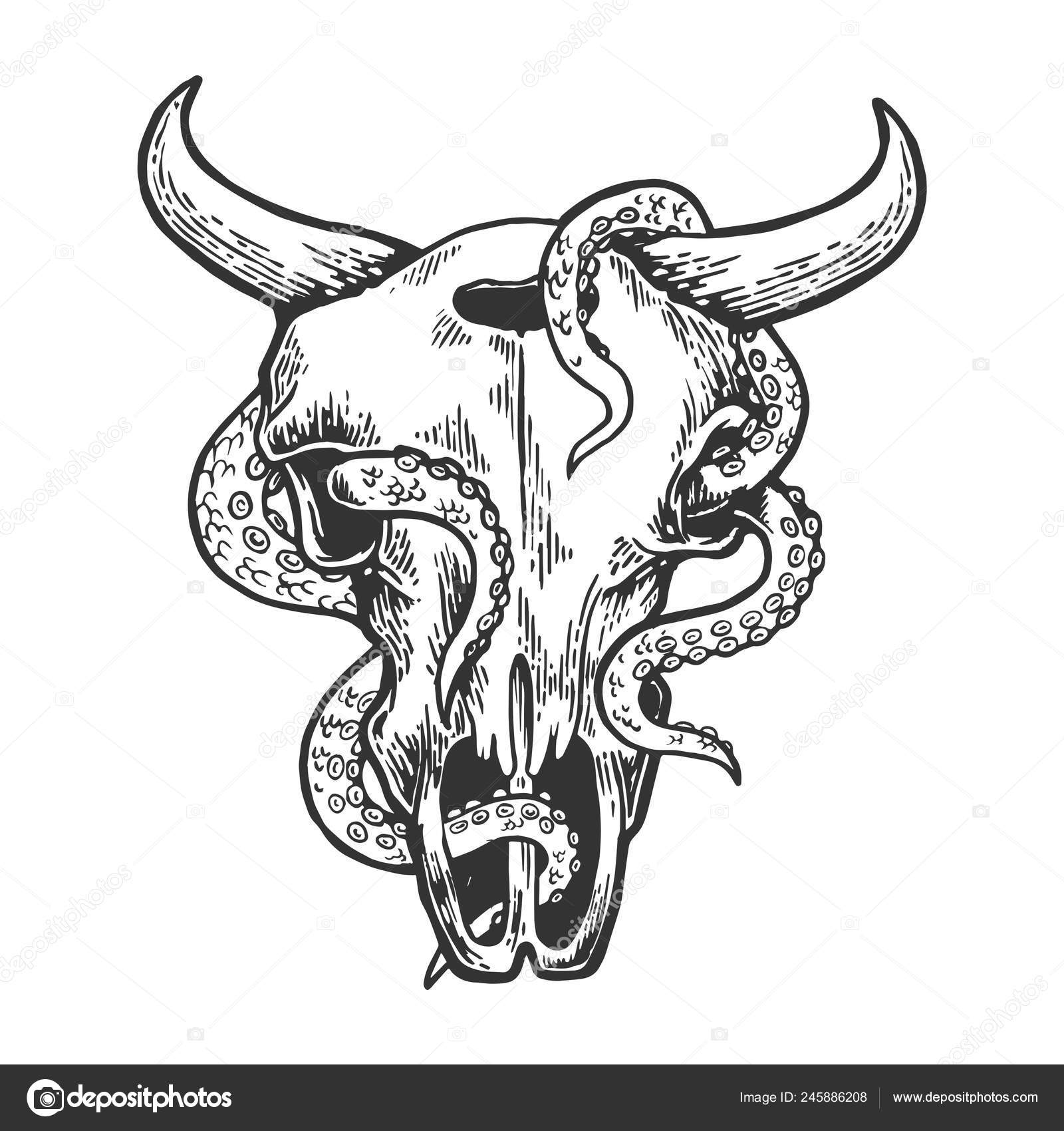 Black And White Scratch Art Skulls