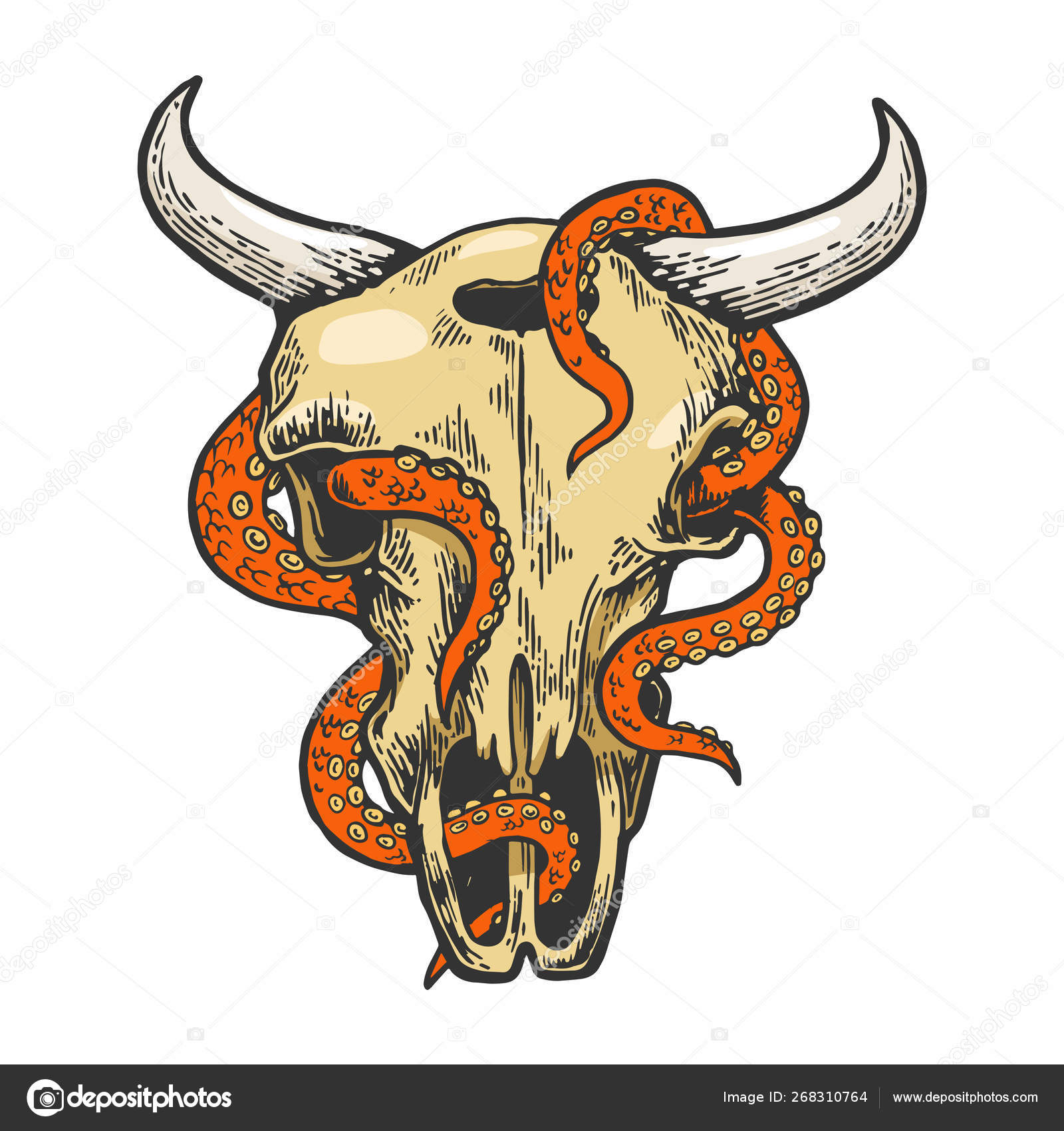 Black And White Scratch Art Skulls