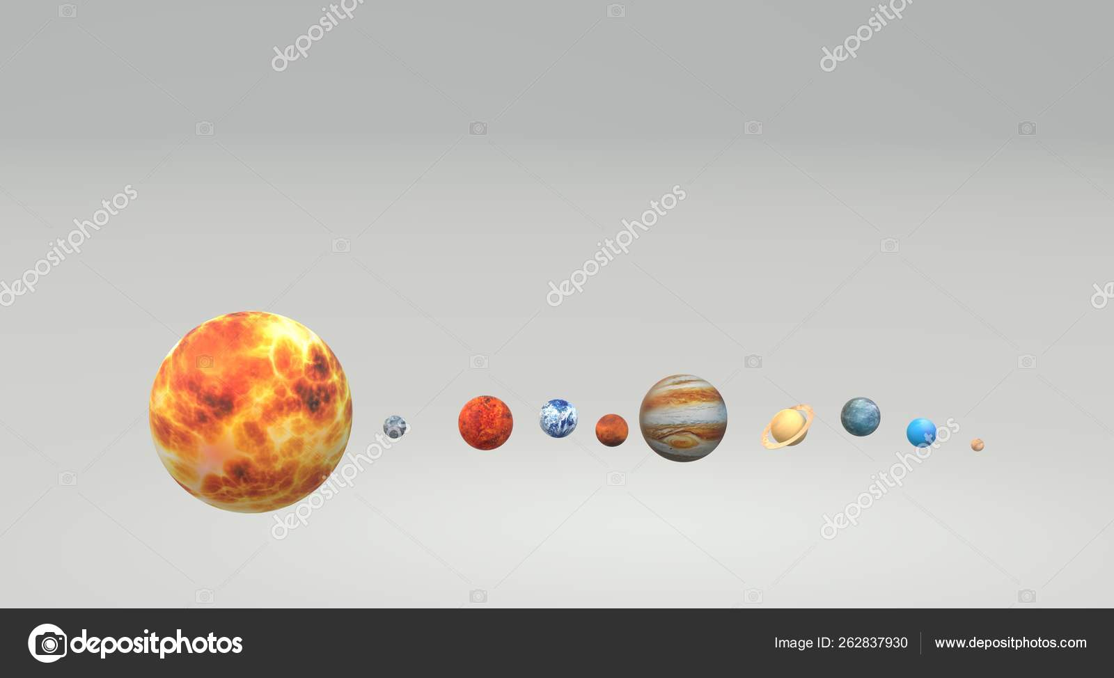 Solar universe 3d rendering for science or education content. — Stock ...